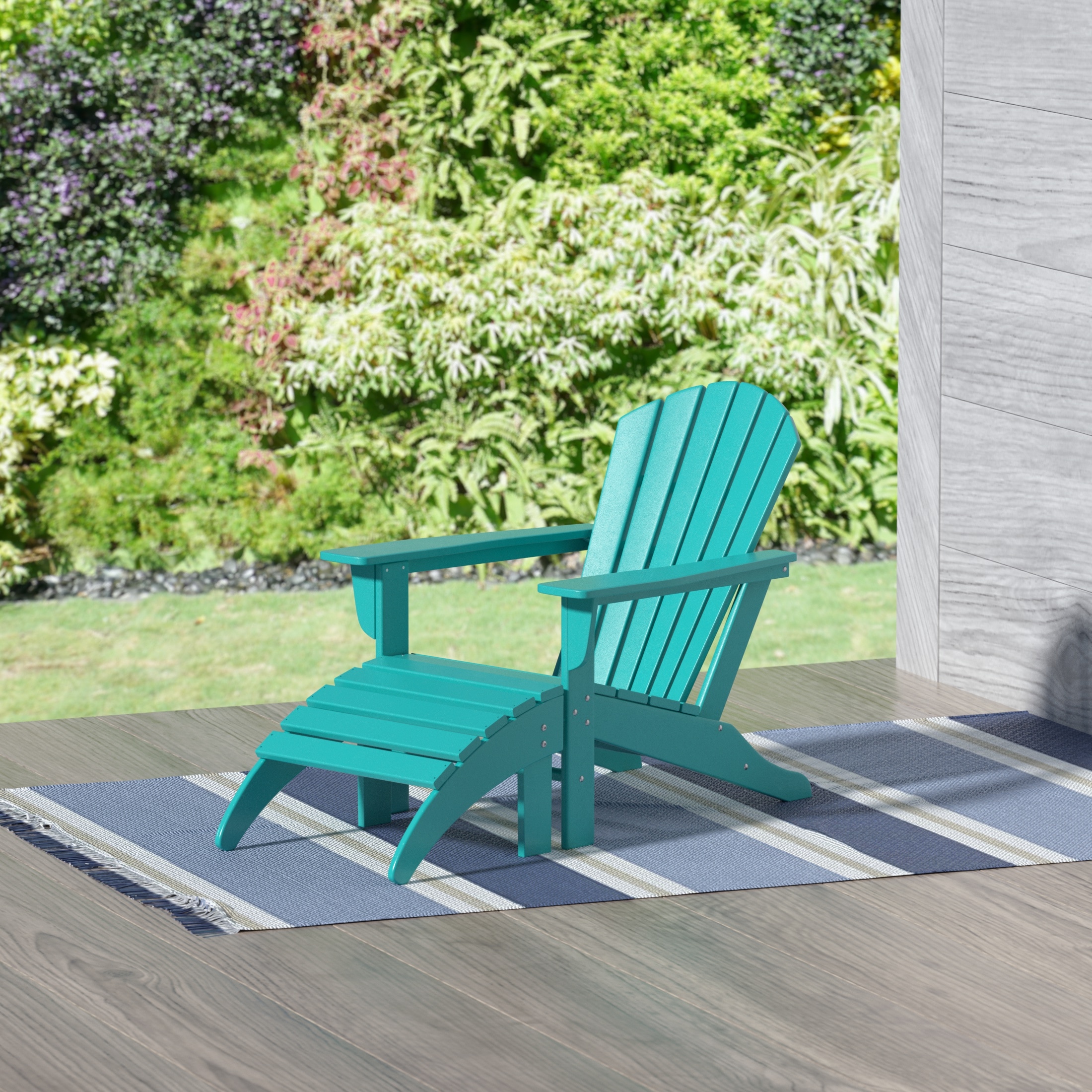 Westin Furniture Altura Turquoise Hdpe Frame Stationary Adirondack ...