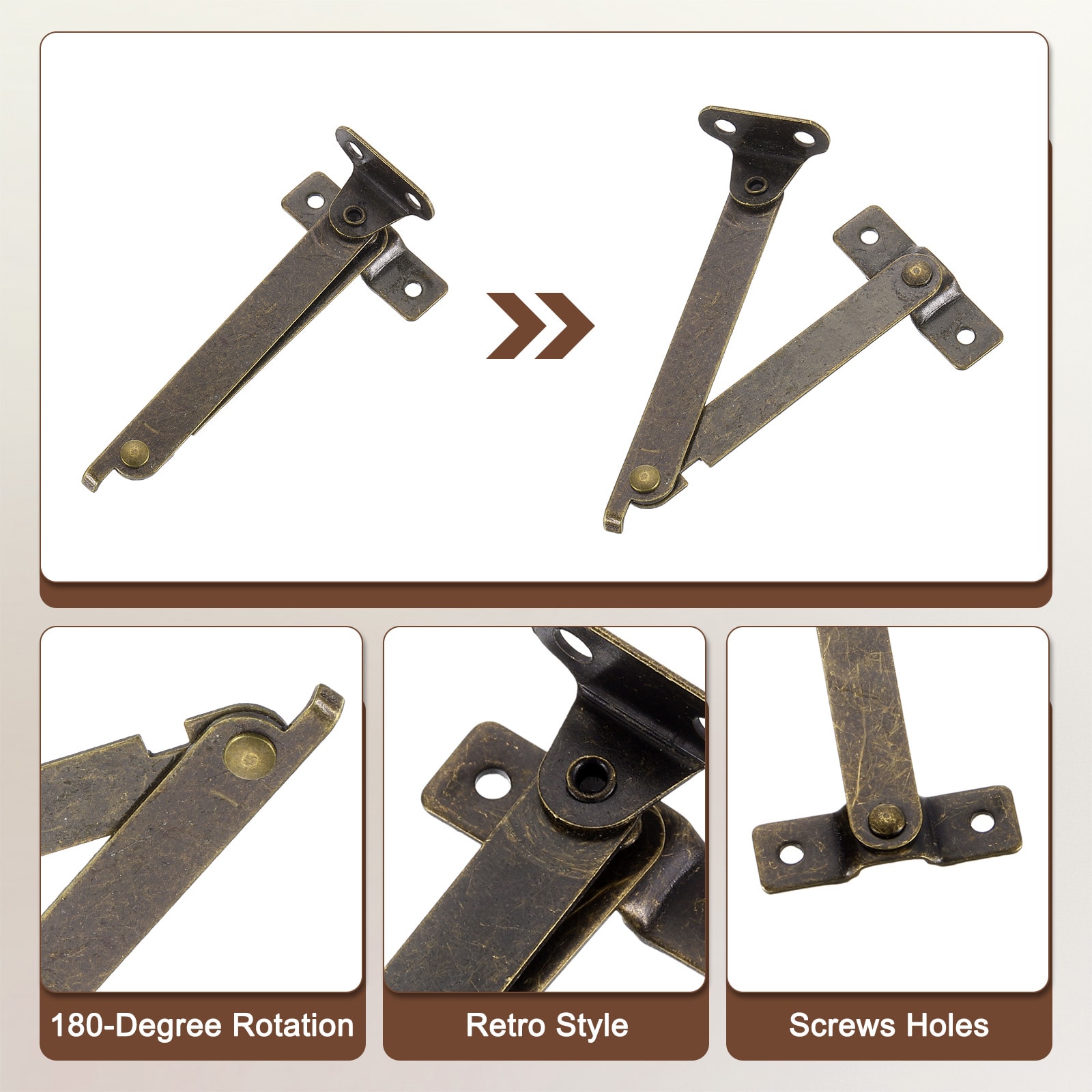 Unique Bargains 3.4Inch Folding Lid Support Hinges Lift Up Stay Hinge ...