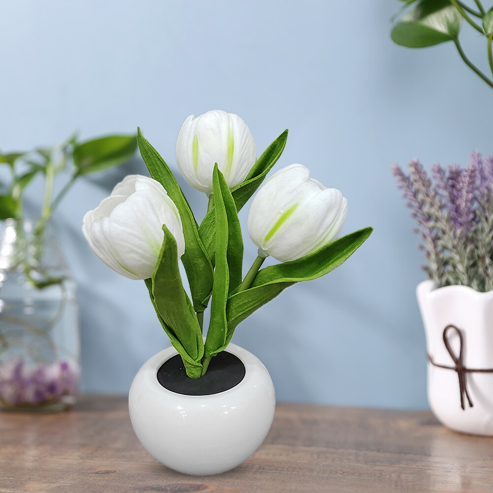 Der Rose Led Simulation Tulip Night Light Fake Flower Table Lamp ...