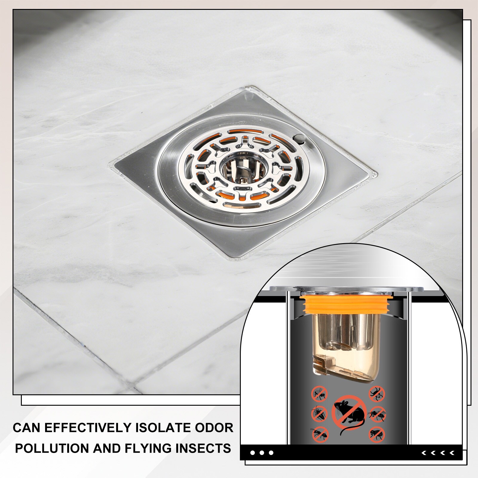 Unique Bargains Odor Proof Floor Drain ABS Floor Drain Cover Shower ...