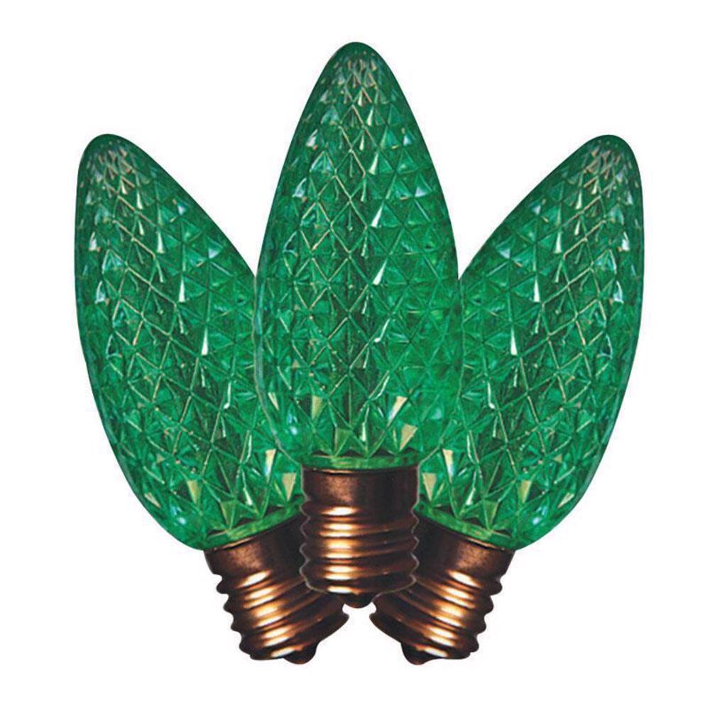 Holiday Bright Lights LED C9 Green 25 ct Replacement Christmas Light ...