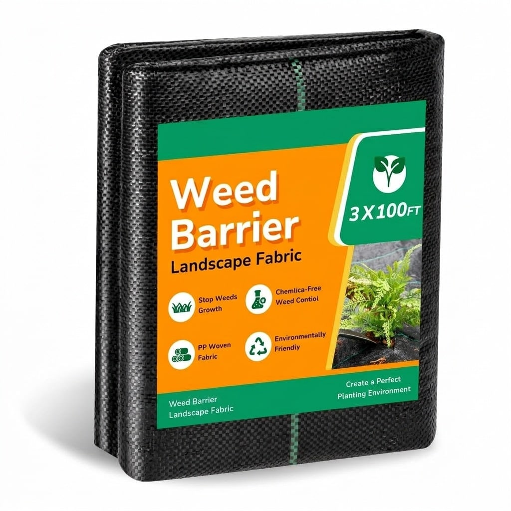 Lukvuzo 1 Roll 3FT x 100FT Heavy Duty Weed Barrier Landscape Fabric 3 ...