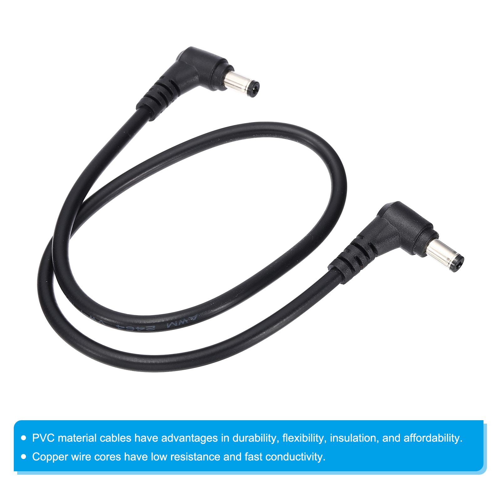 PATIKIL 2Ft 5.5 x 2.1mm Male to Male DC Power Cable 3Pcs 18AWG Wire ...