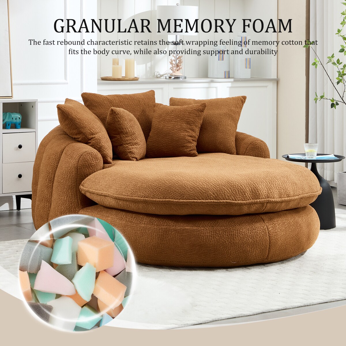 Streamdale Furniture Streamdale Oversized Oval Upholstered Bean Bag ...