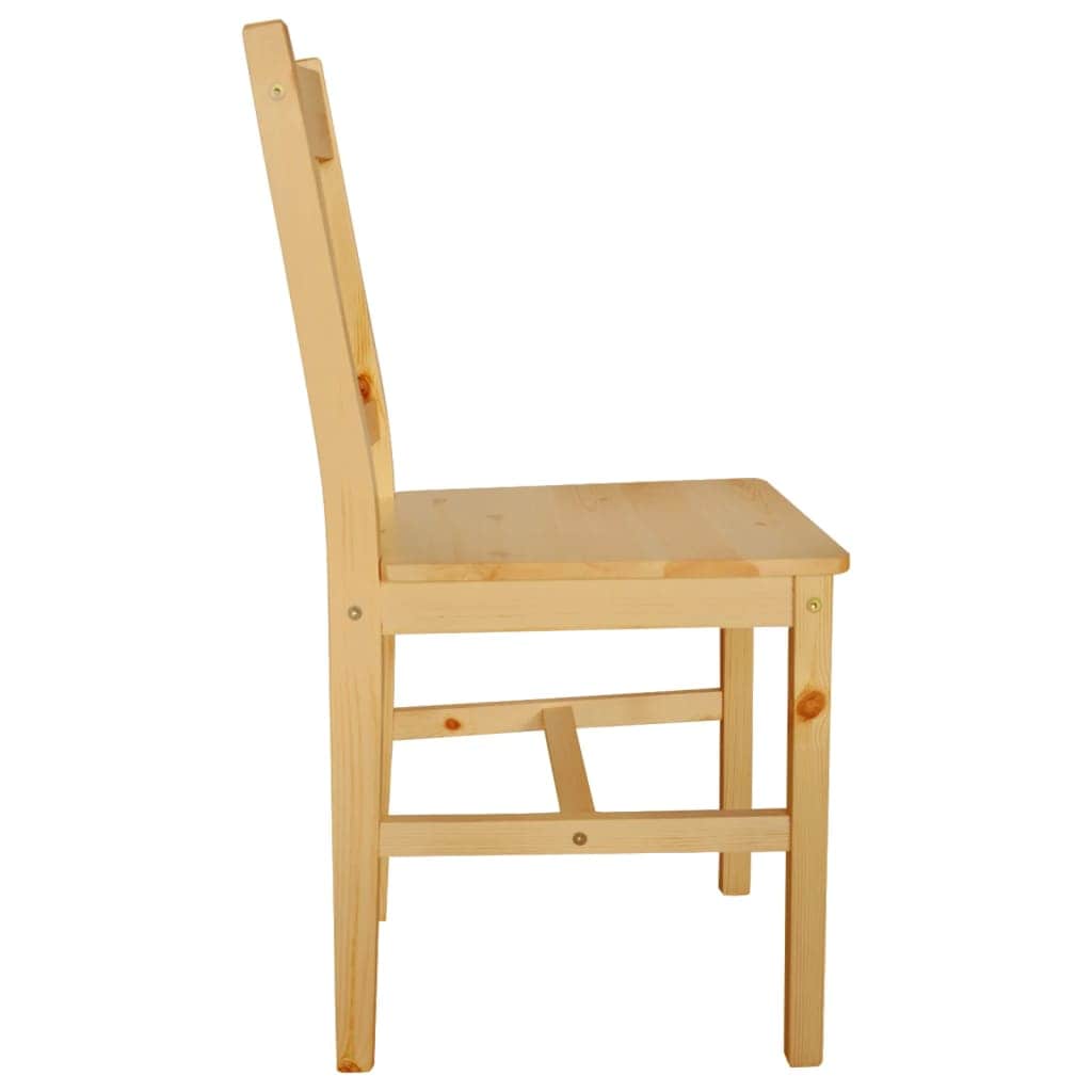 Boyel Living Dining Chair Set of 4 Natural Solid Pinewood Standard ...