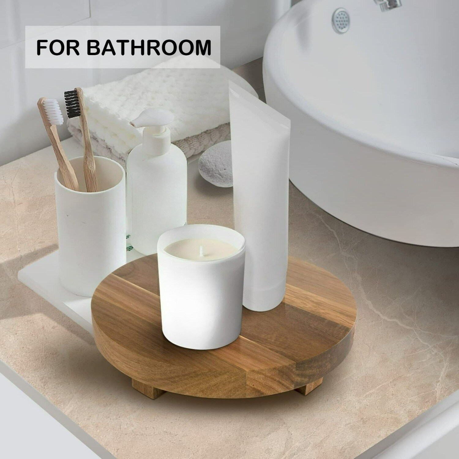 Paradigms Interiors 2pcs Wood Pedestal Stand Round Risers 7-9 Inch for ...
