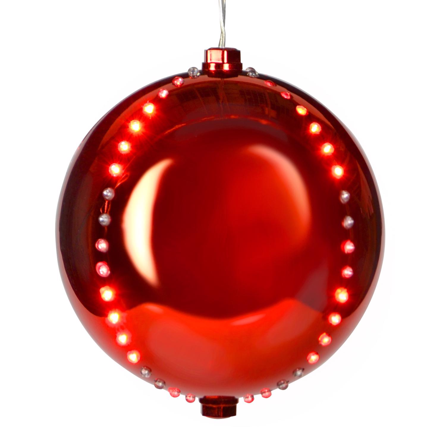 Celebrations Platinum LED Red Lighted Ornament 6 in. Hanging Decor in ...