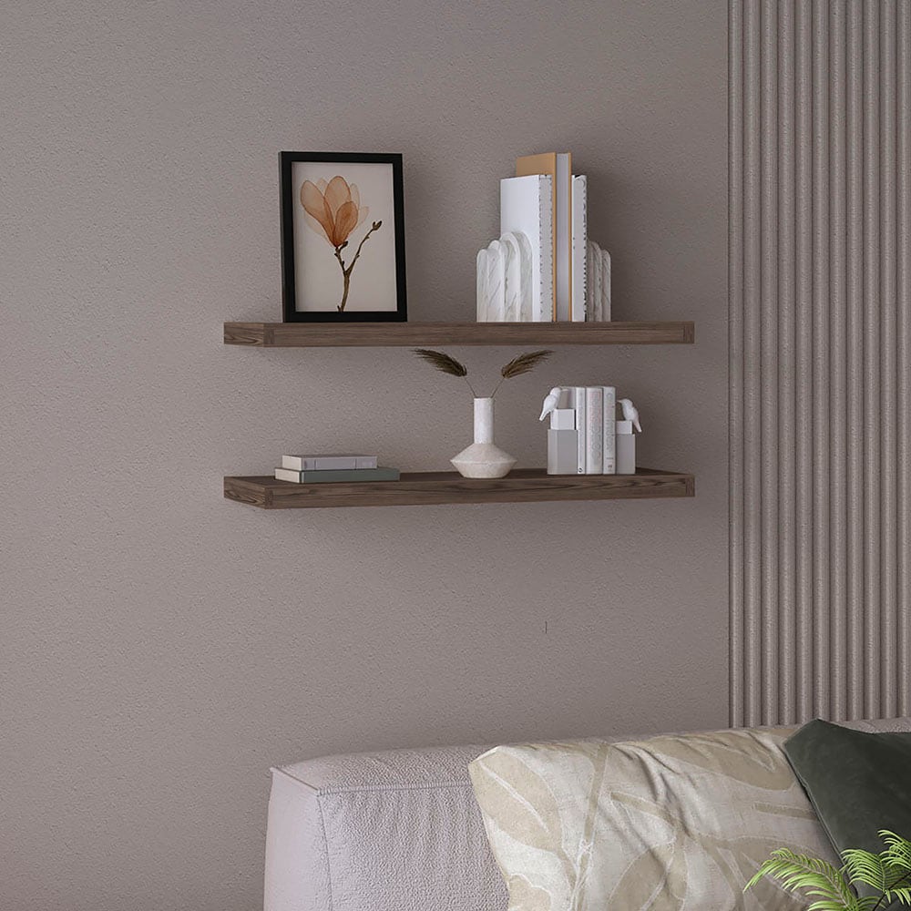 LUXEYARD Floating Shelves Set of 2 Wall Decor Storage for Bedroom ...