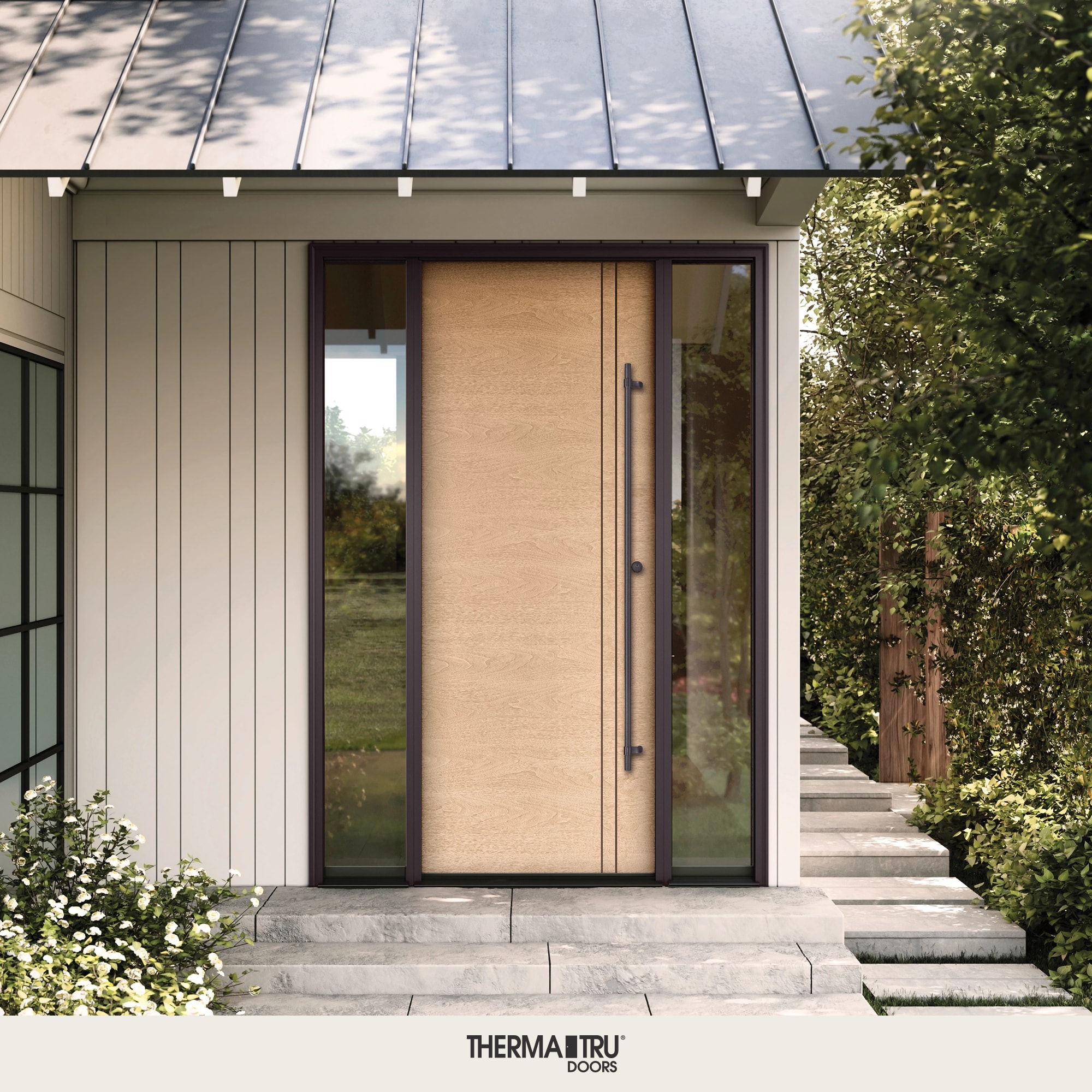 Therma-Tru 36-in x 96-in x 6-9/16-in Fiberglass No glass Left-hand ...