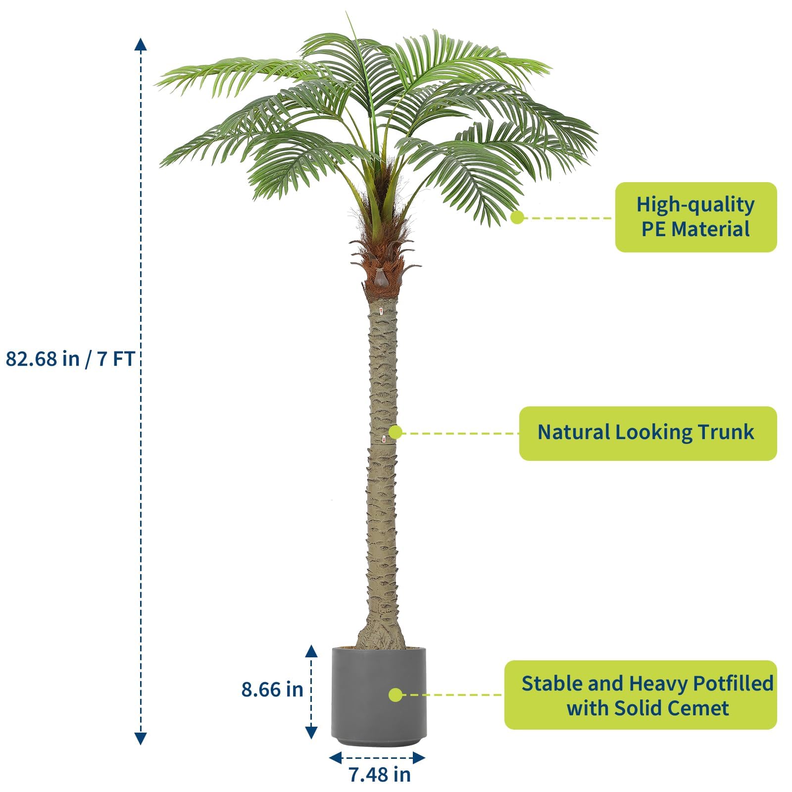 GarveeLife 2 Pack Artificial Palm Trees Realistic Fake Tropical Plants ...