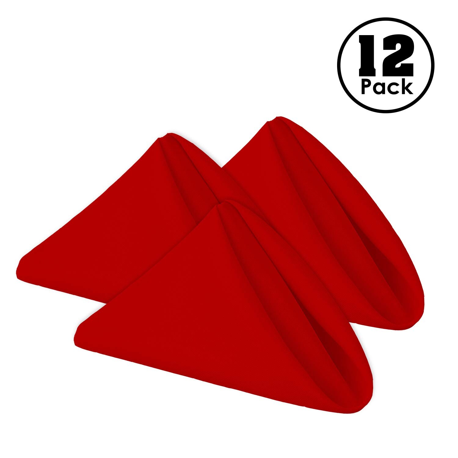 Gee Di Moda Cloth Napkin - 17 x 17 Inch Red Dinner Napkins - Set of 12 ...