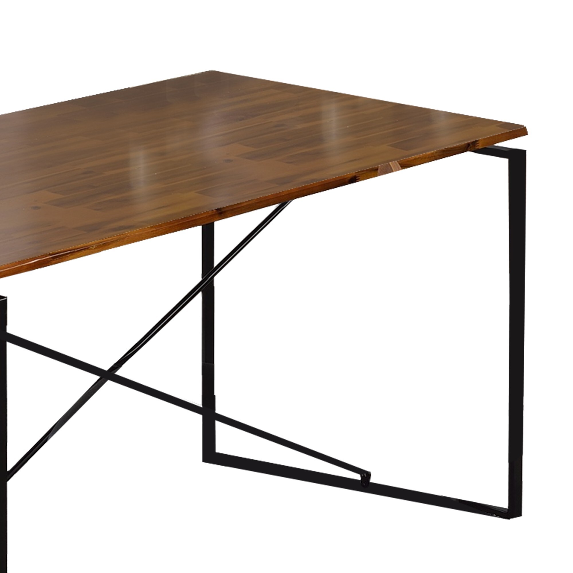 Benzara Modern Style 28 in Black and Brown Wooden Trestle Base Dining ...