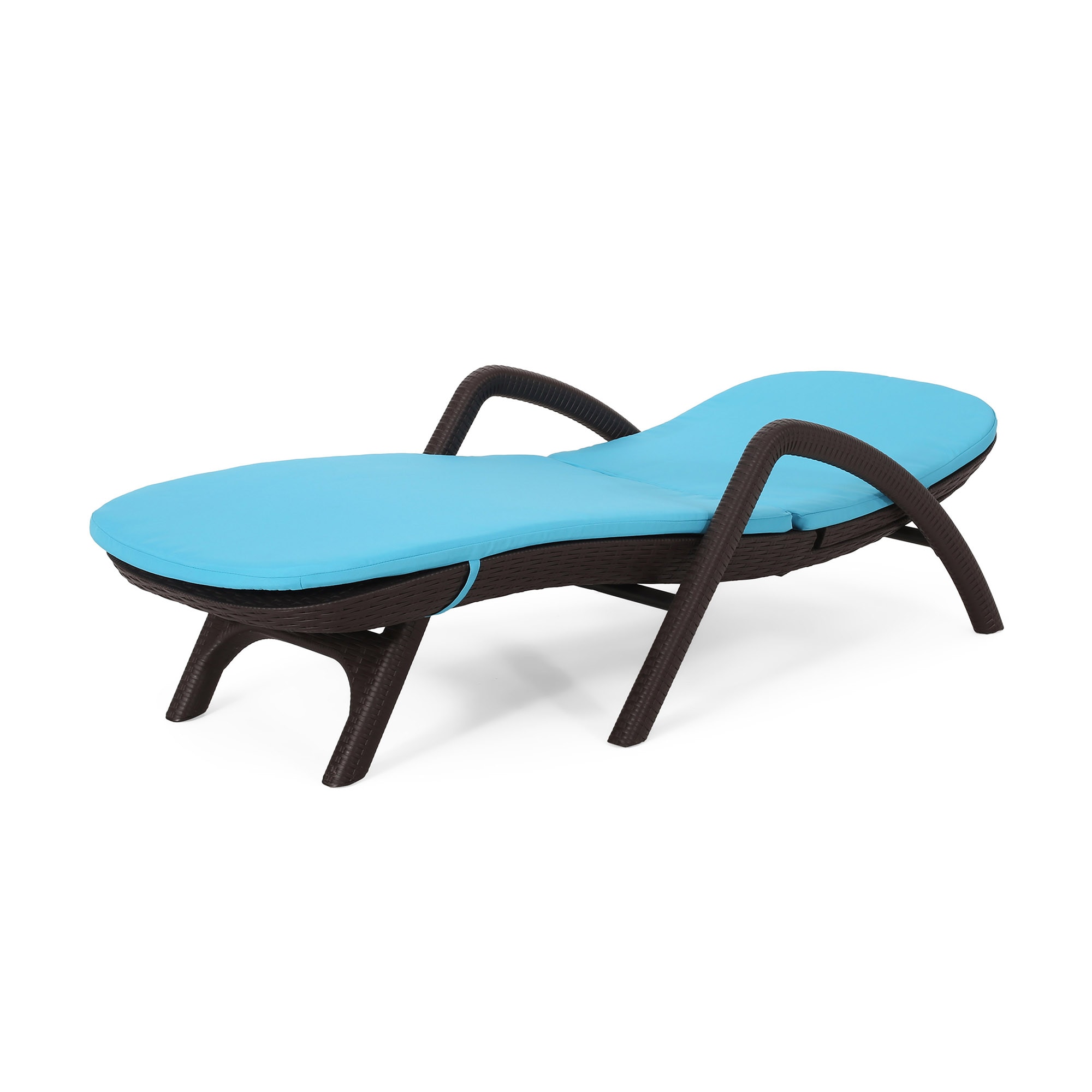 Bybafun Dark Brown Polyethylene Frame Stationary Chaise Lounge Chair ...