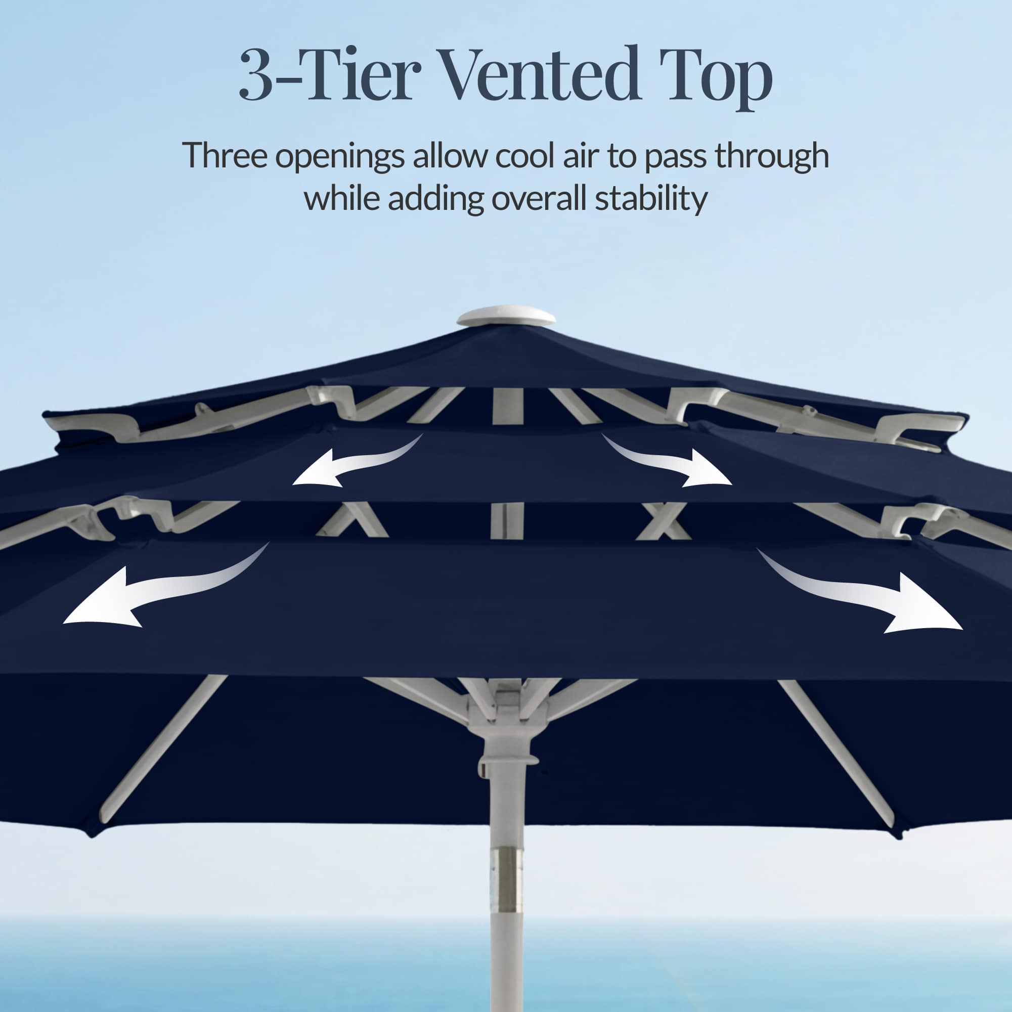 Best Choice Products 10ft 3-Tier Patio Umbrella White Pole Outdoor ...