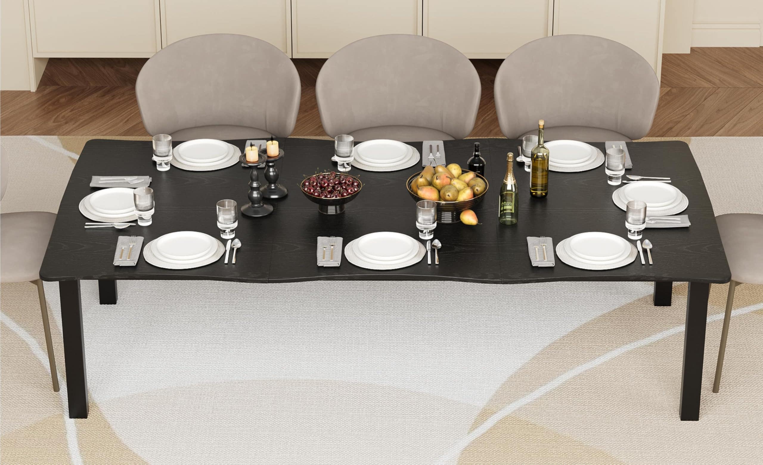 IdealHouse 78.7 Inch Dining Table For 6-8 People Wooden Kitchen Table ...