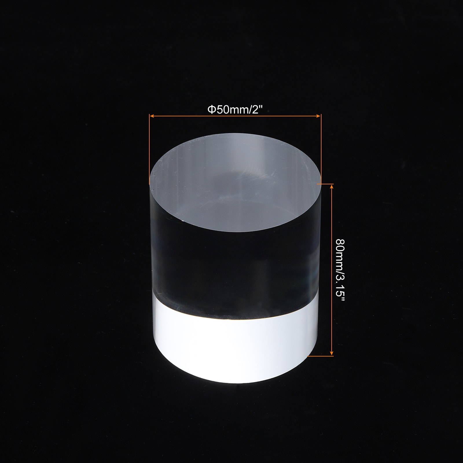 Unique Bargains Acrylic Display Stand Base 2x3.15 Inch Solid Clear ...