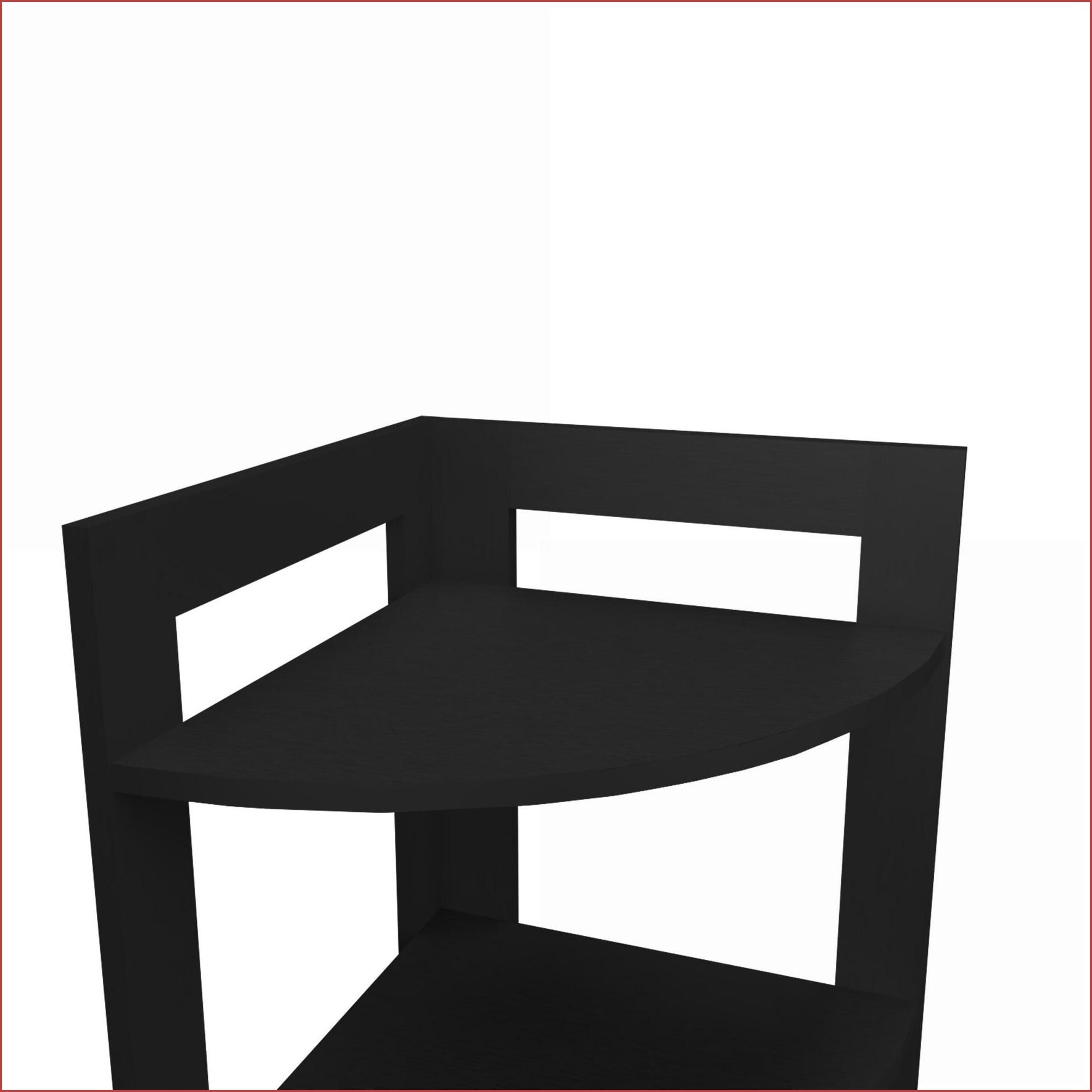 Watnature Black Modern Corner Shelf with 3 Open Shelves Space Saving ...