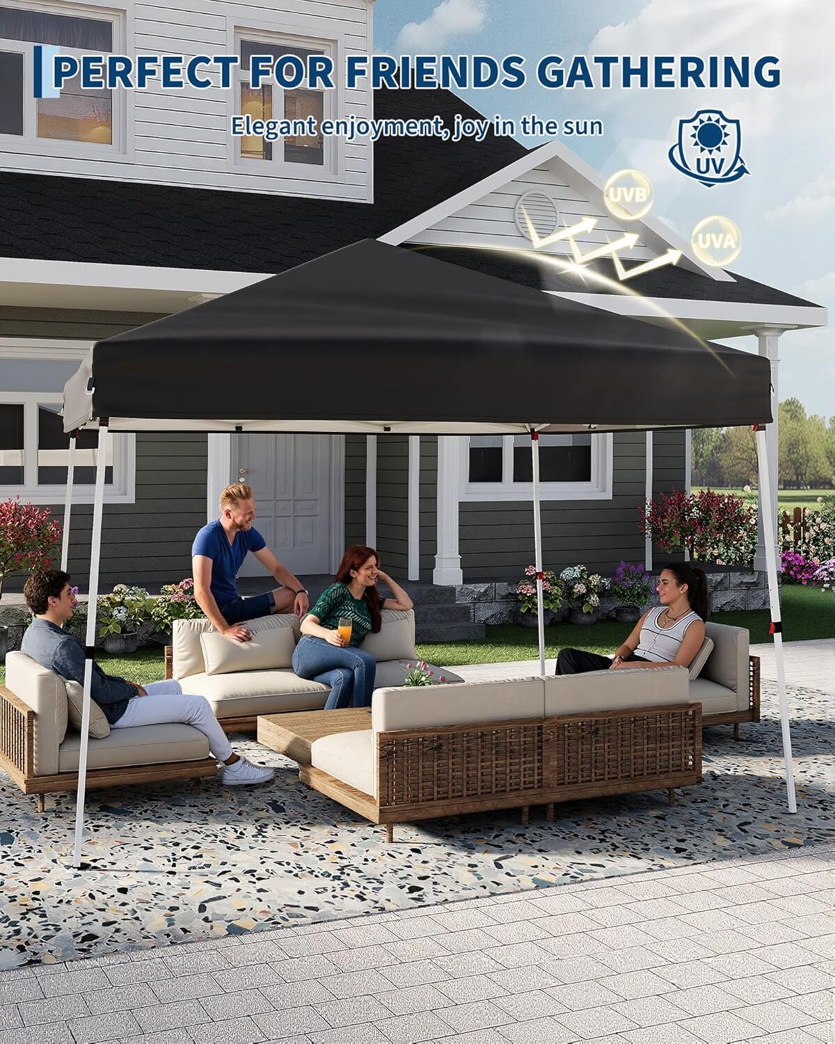 Garvee 10x10FT Slant Leg Pop-Up Canopy Tent Portable Outdoor Shelter ...