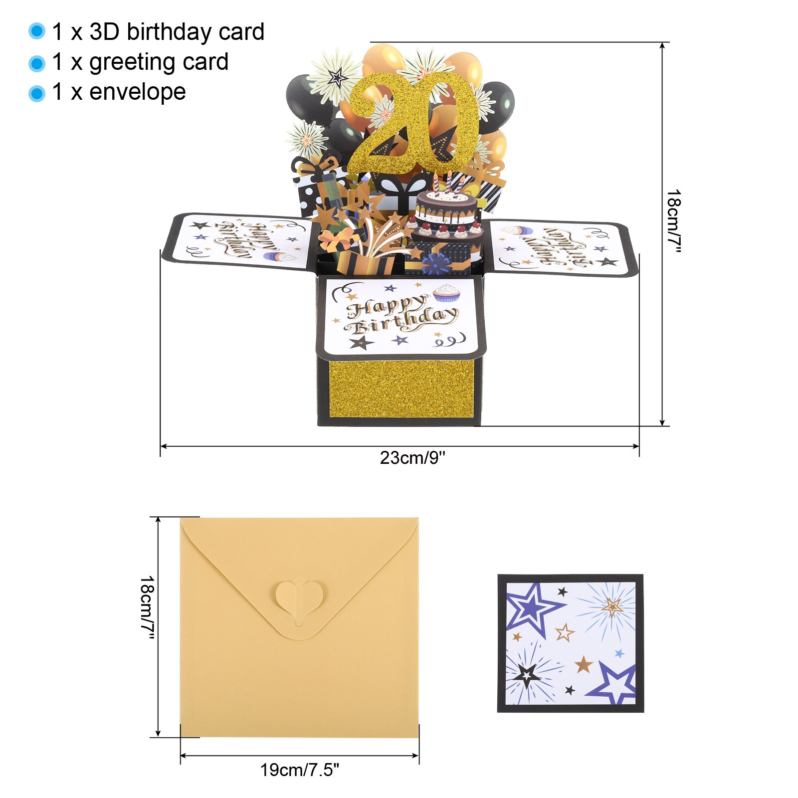 PATIKIL 20th Birthday Card Pop-Out Birthday Card Gift Card Funny ...
