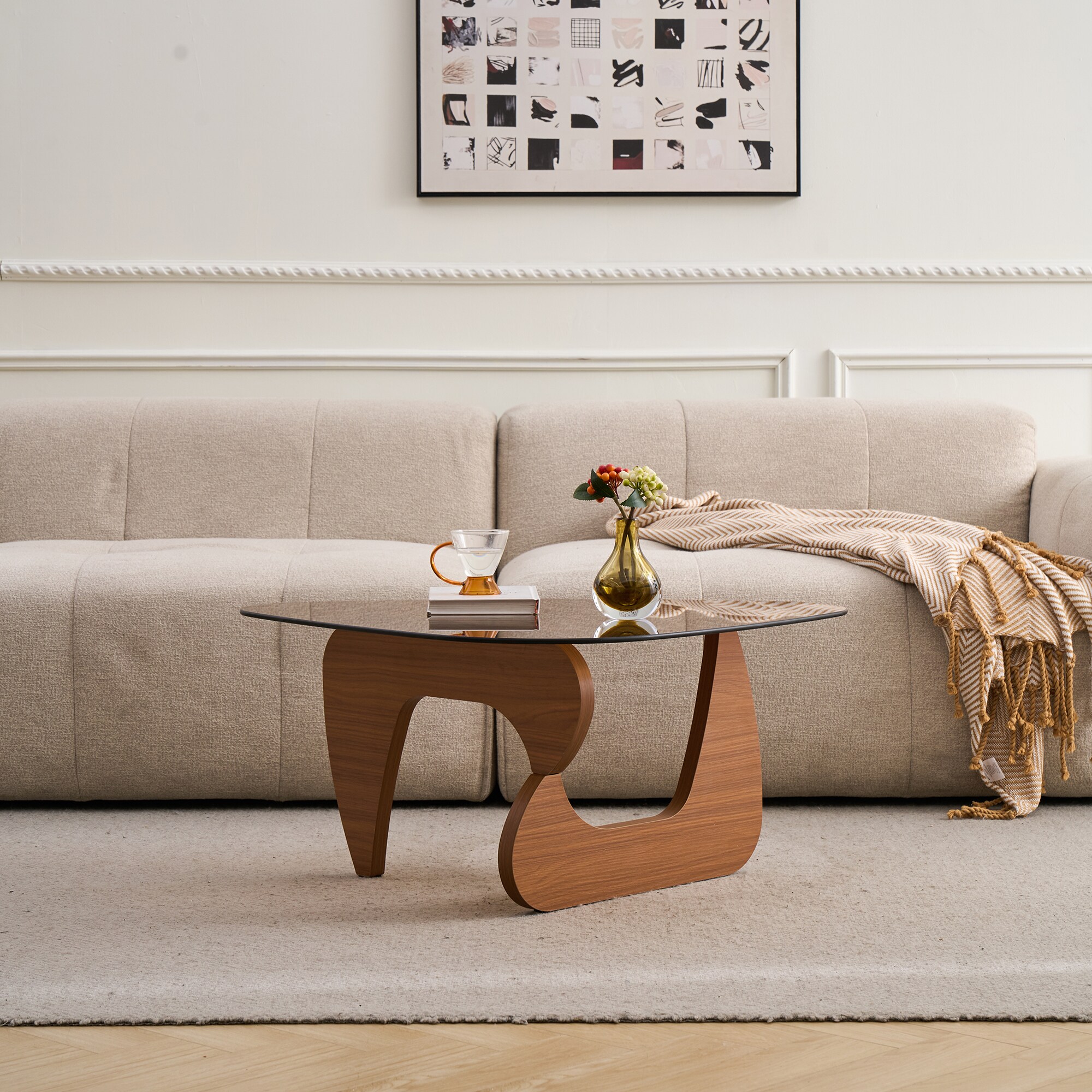 LUXEYARD Century Modern Wood Center Table Small Farmhouse Coffee Table ...