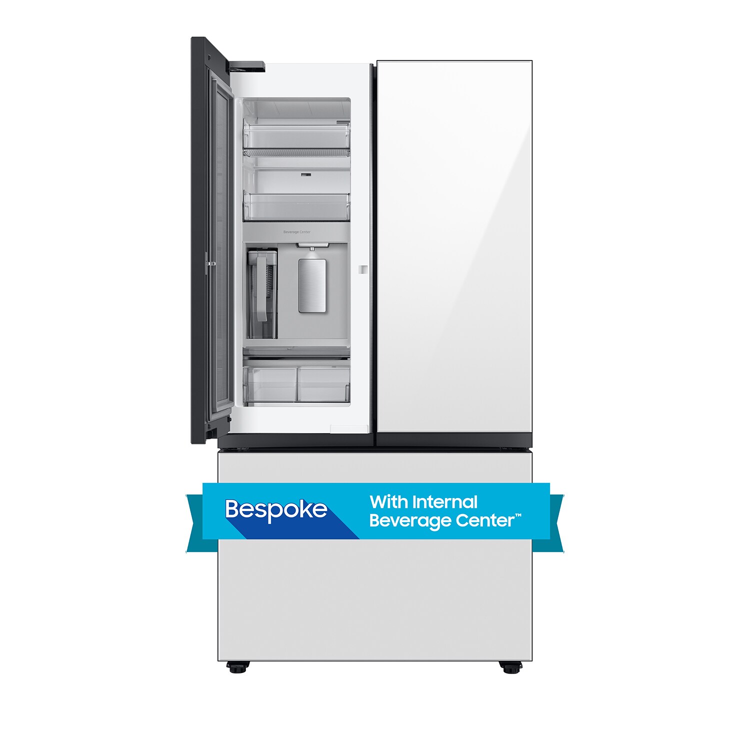 Samsung Bespoke 30.1-cu ft Smart French Door Refrigerator with Dual Ice ...