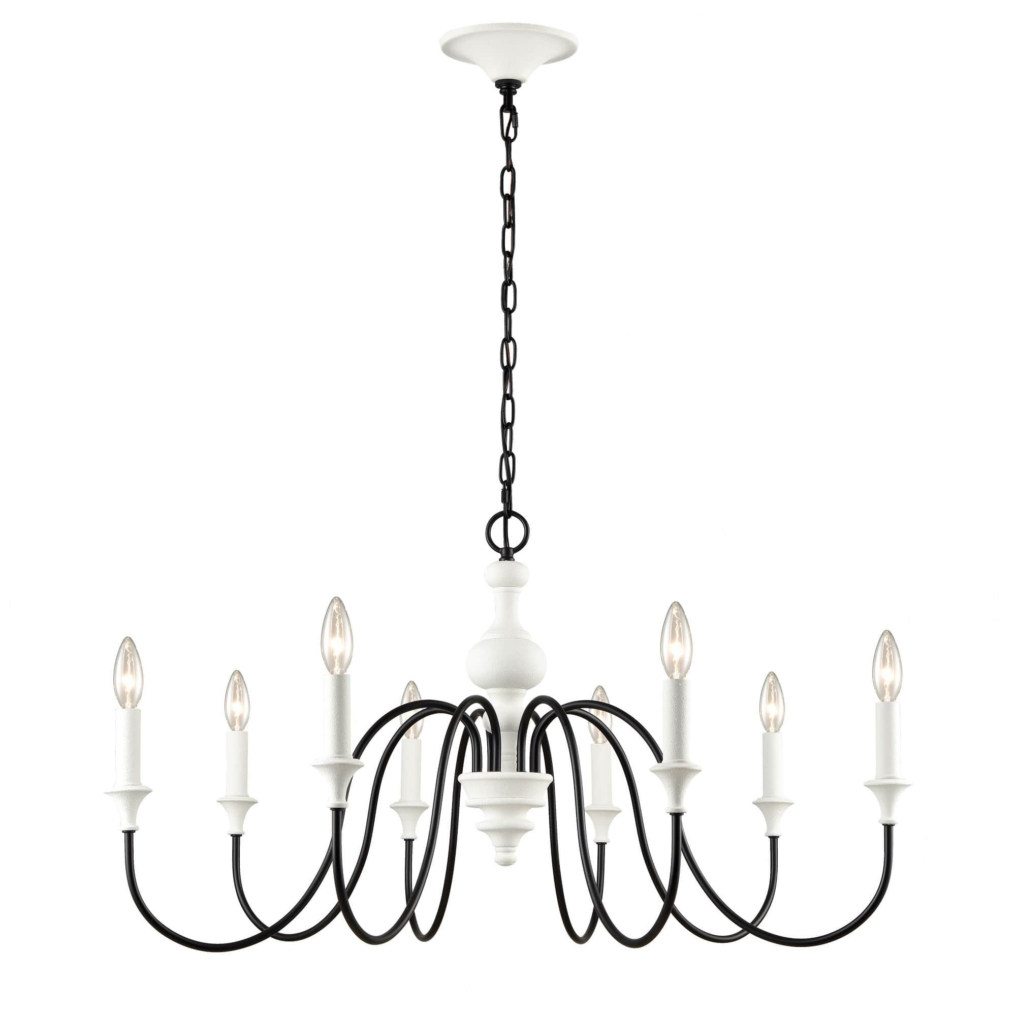 ELK Home Val De Loire 8 - Light -Traditional White / Metal Chandelier in the Chandeliers ...