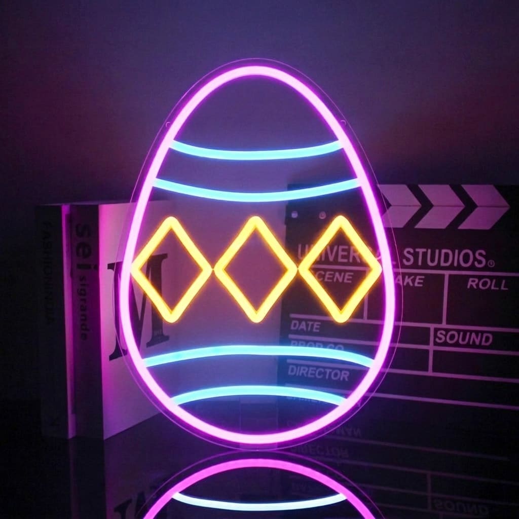 Vrbgify Easter Egg Neon Sign LED Colorful Eggs Wall Decor Dimmable USB ...