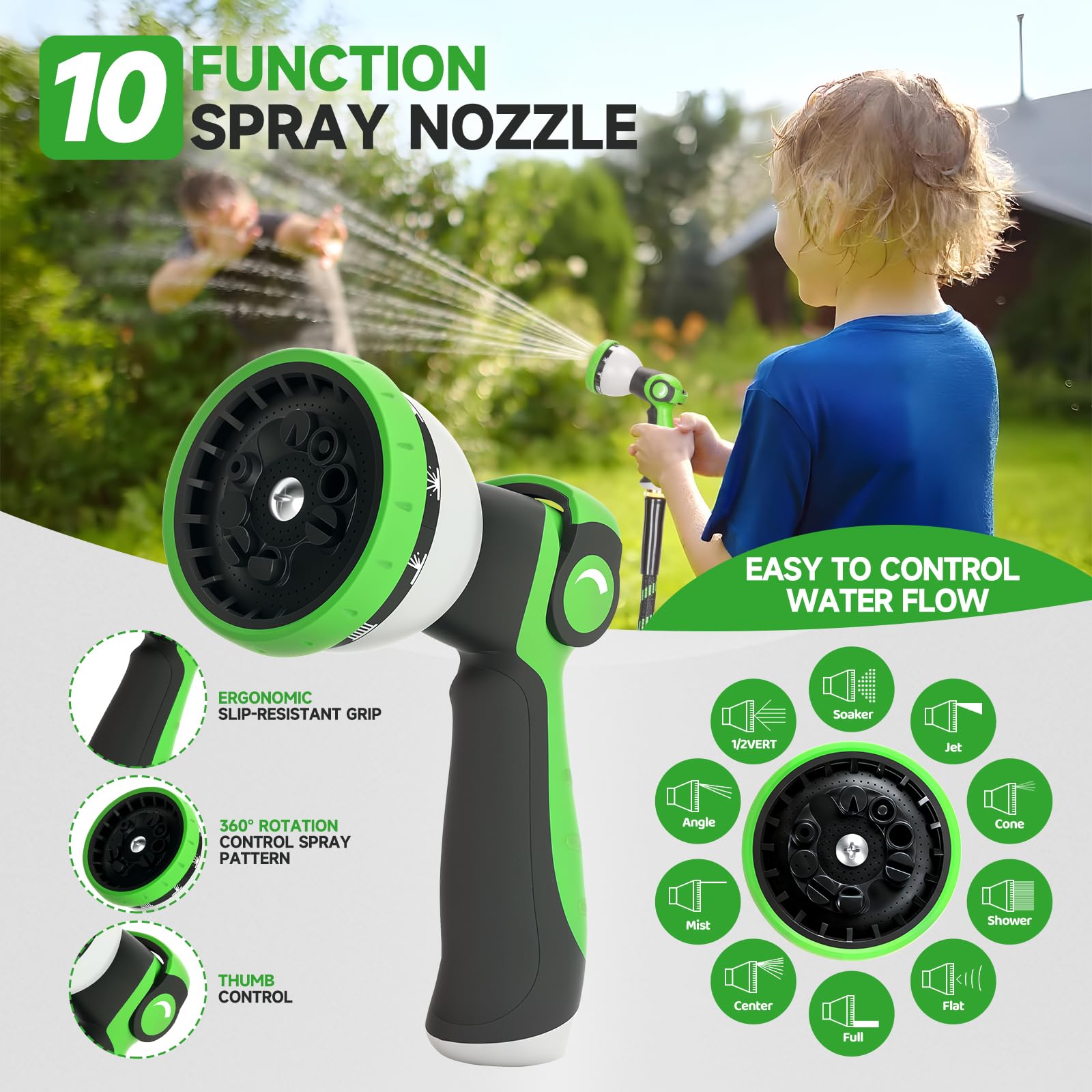 Anqtovp 1 Piece 75 ft Flexible Non Expandable Garden Hose Ultra ...