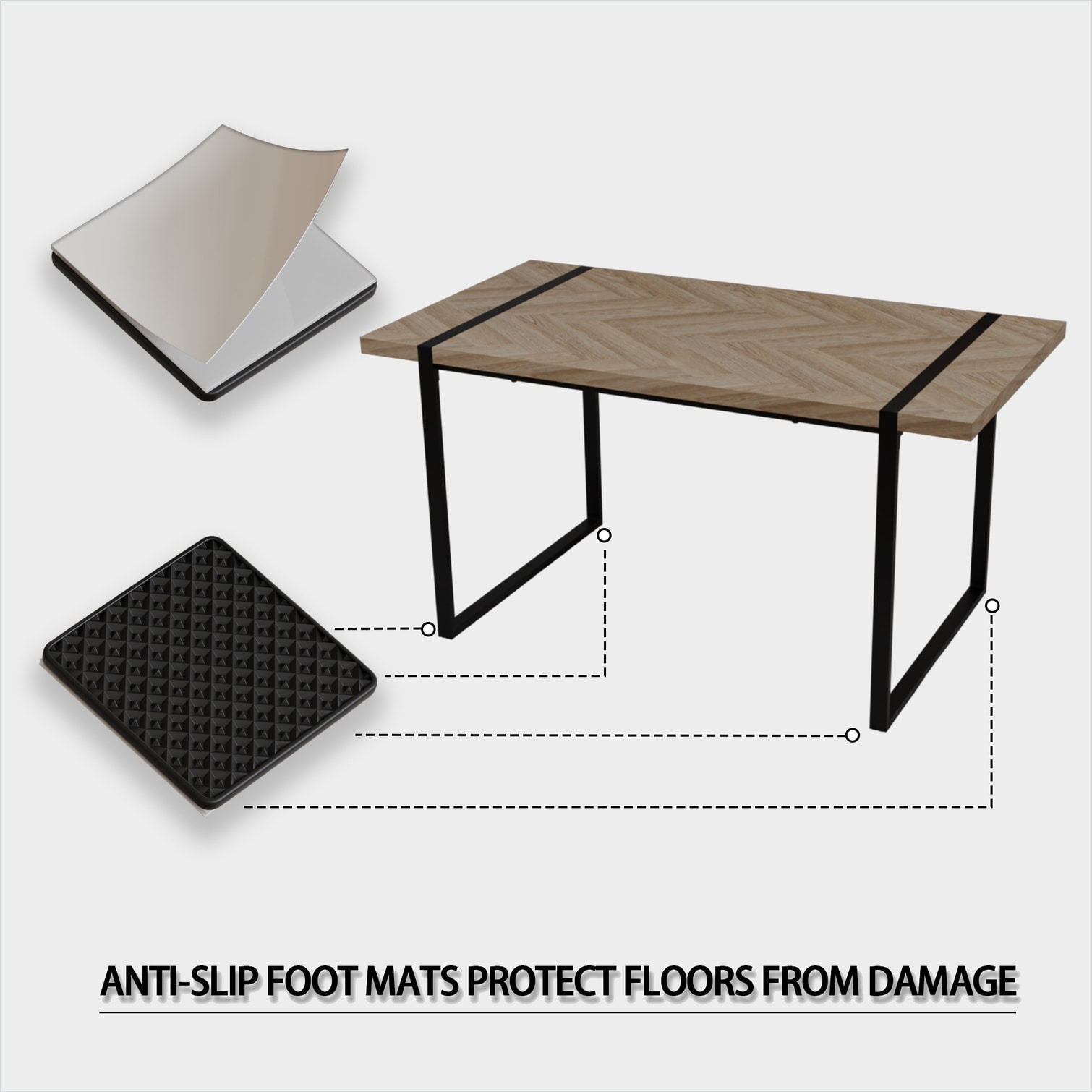 Naturefalls Modern Rectangle 5-Piece Dining Set with Warm Brown MDF ...