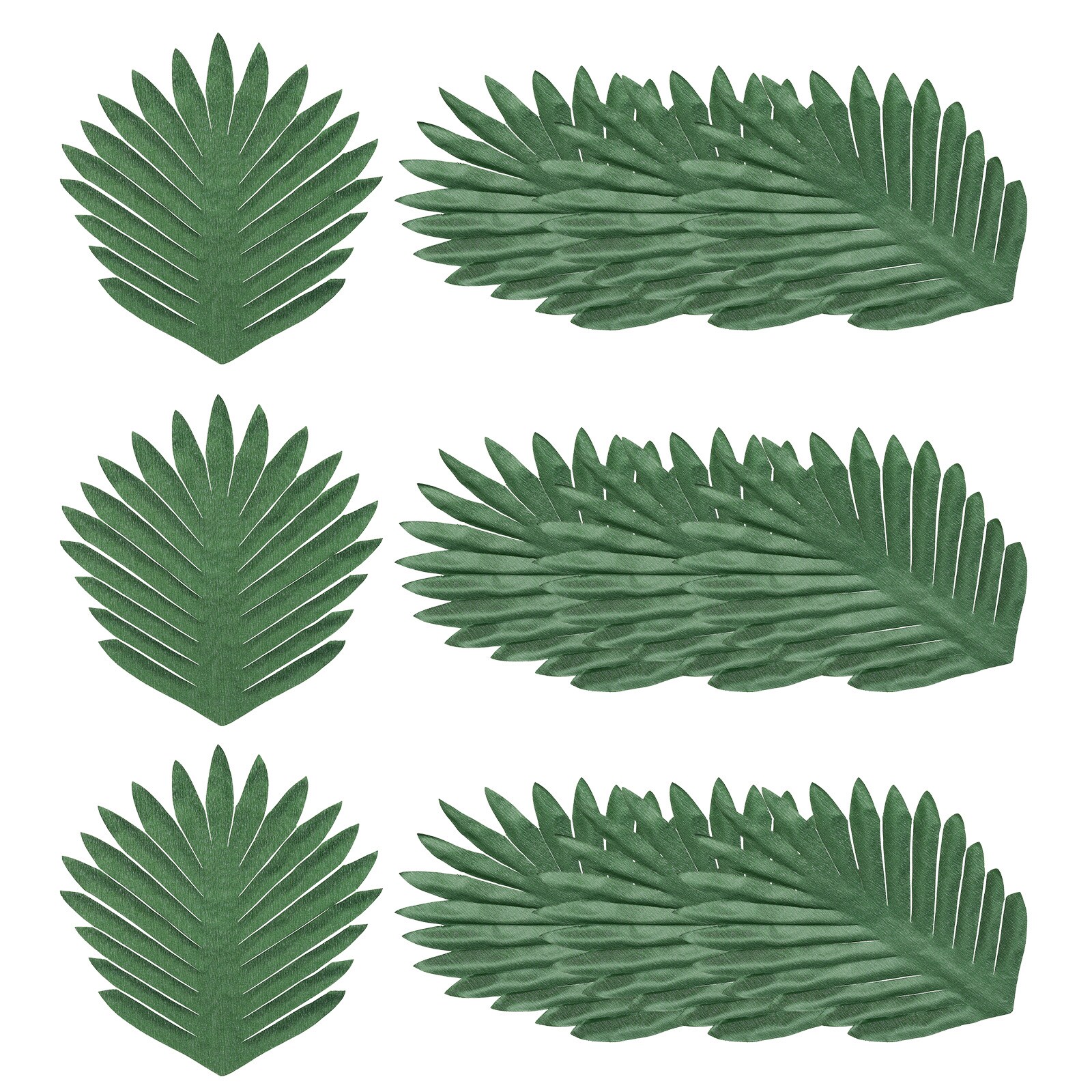 PATIKIL 10 Inch Green Palm Leaves 24pcs Artificial Palm Leaves Faux ...