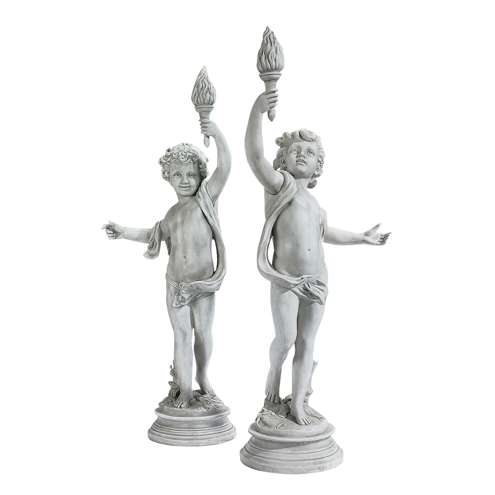 Design Toscano 52-in H x 12-in W Off-white Children Garden Statue ...