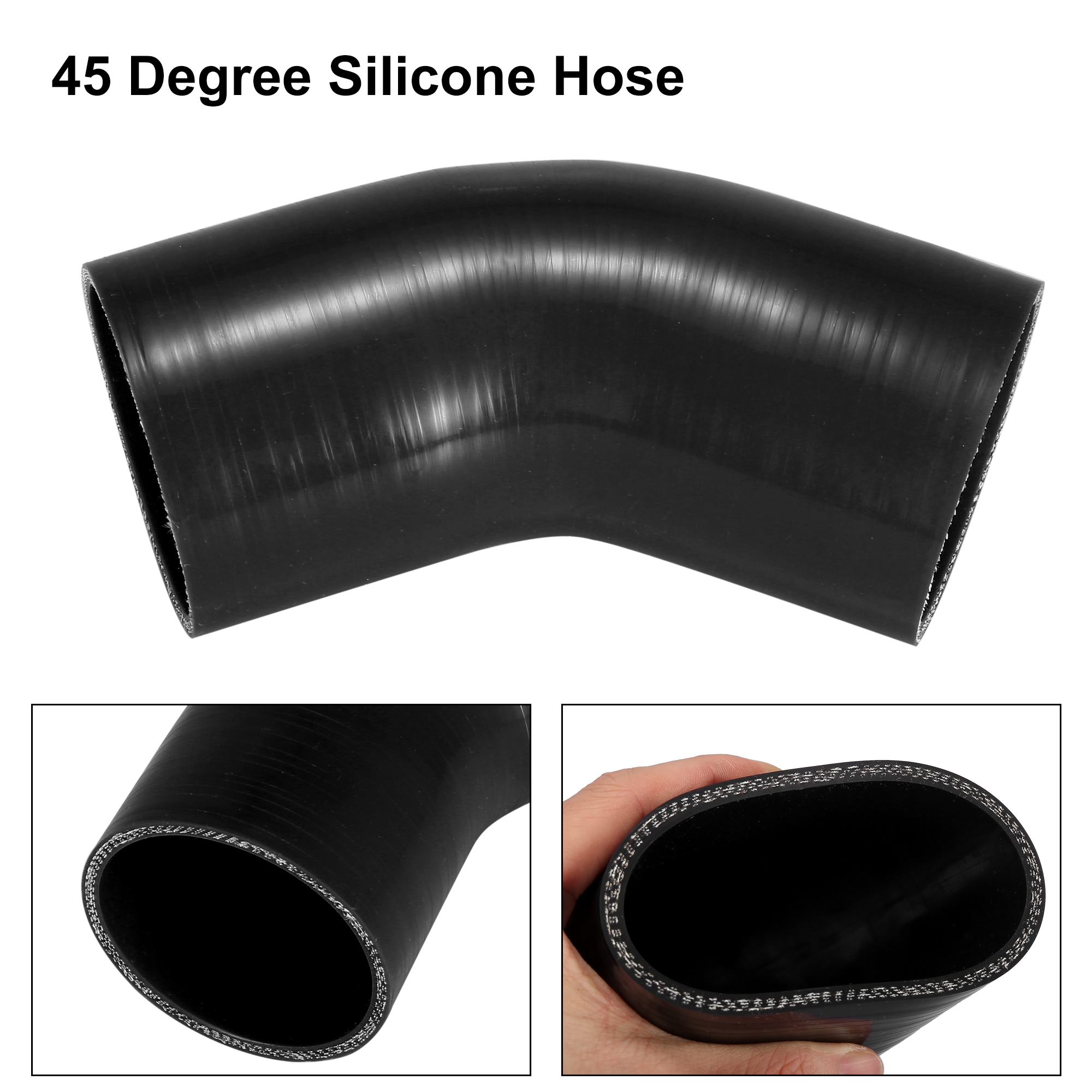 Unique Bargains 76mm 3-Inch ID 45 Degree Elbow Silicone Reducer Hose ...