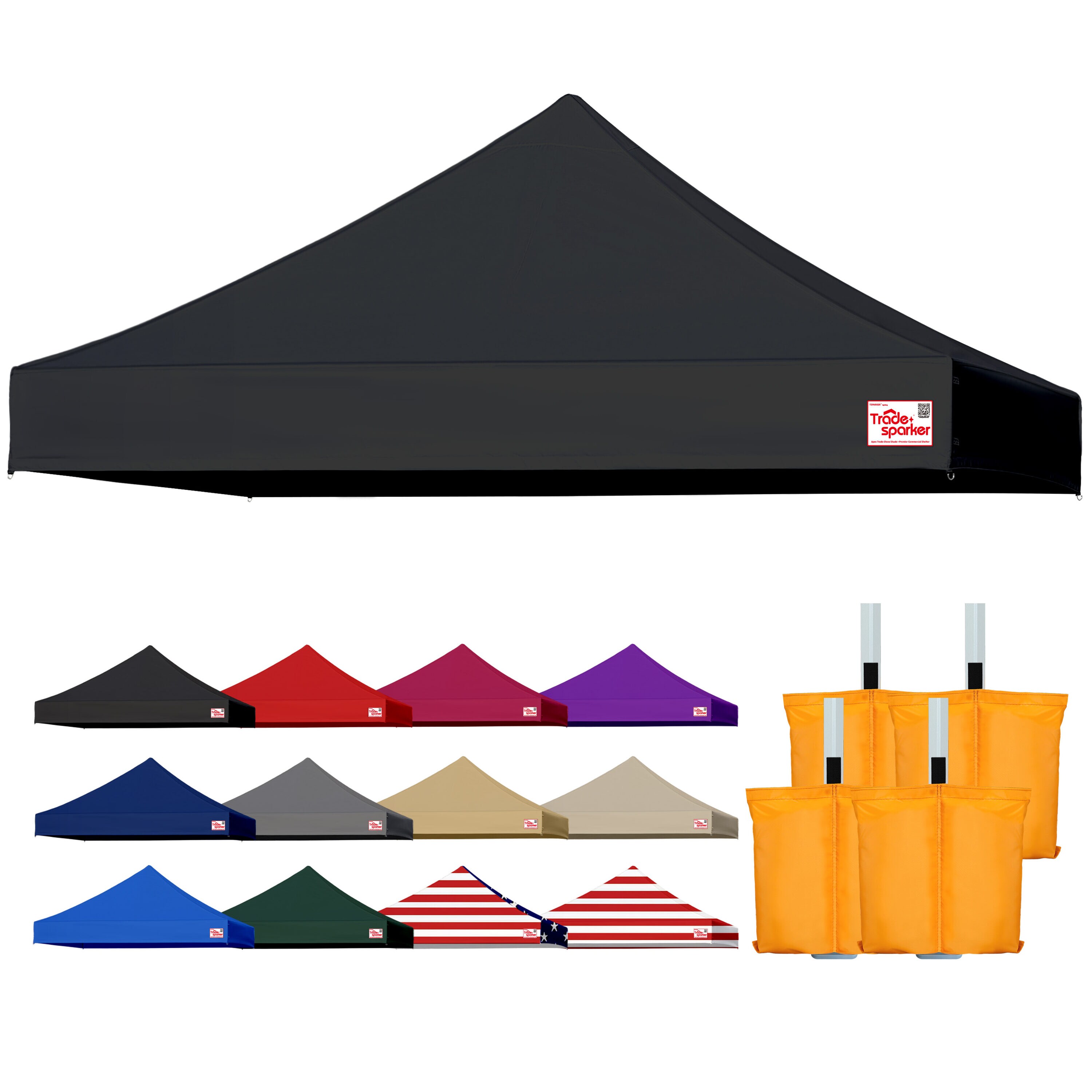 Tradesparker Tradesparker 10x10 Pop up Canopy Top Black in the Canopy ...