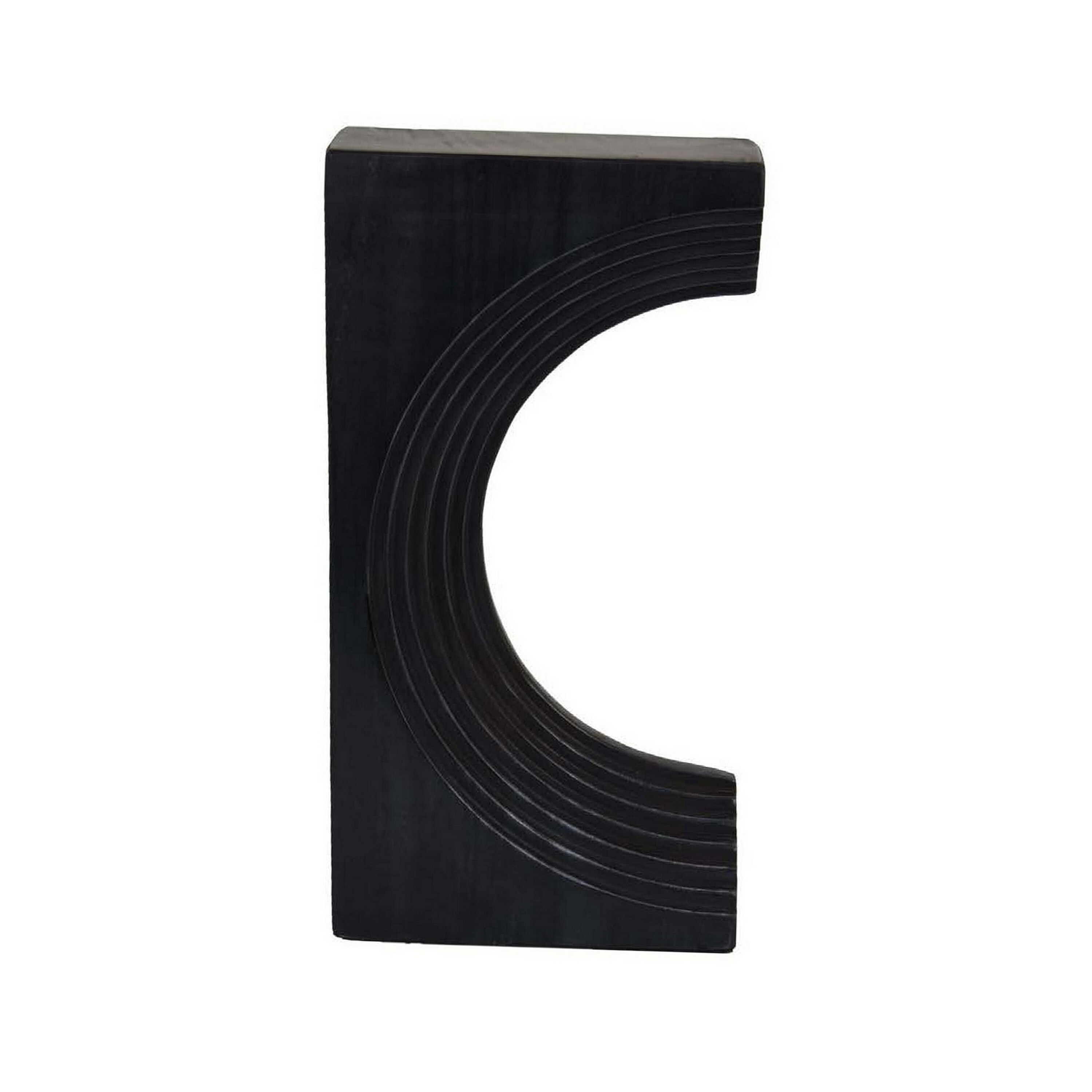 Benzara Keveny Black 2 in. x 12.5 in. Marble Stone Arch Sculpture ...