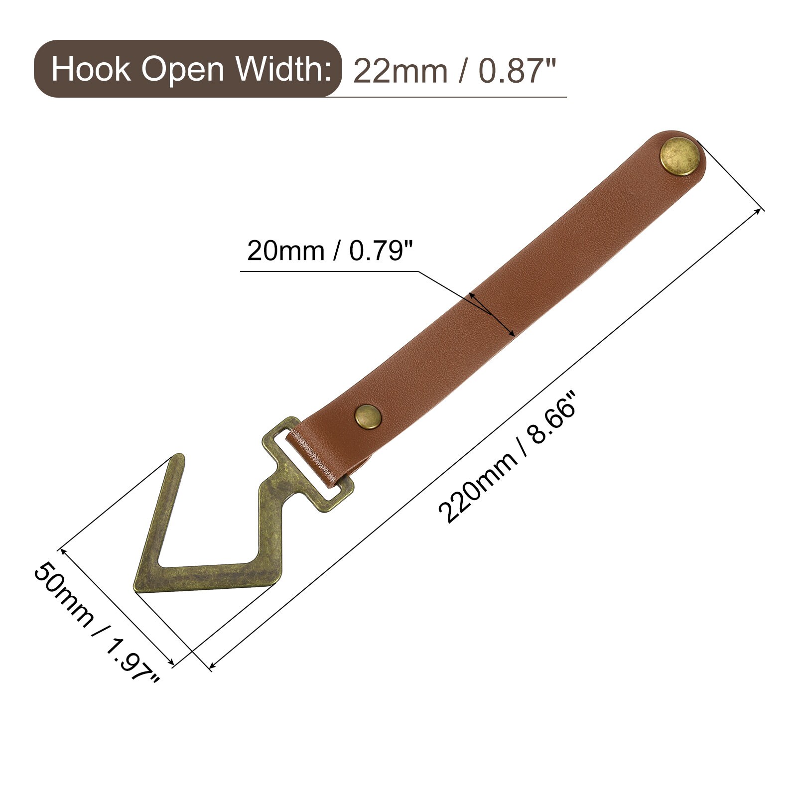Unique Bargains Leather S Hooks 4pcs Camping Hook Hanger Multipurpose S ...