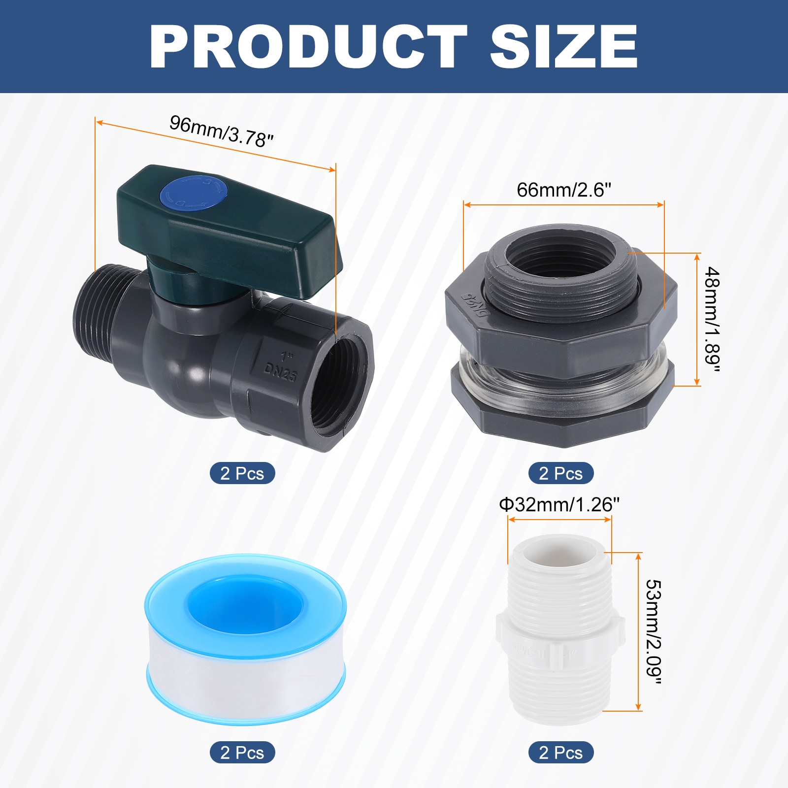 Unique Bargains 2 Sets Rain Barrel Faucet Kit Plastic Rain Barrel ...