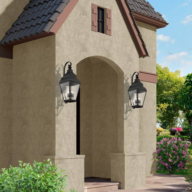 Livex Lighting Exeter 4-Light 37-in H Matte Black Outdoor Wall Light at ... Livex Lighting Exeter 4-Light 37-in H Matte Black Outdoor Wall Light at ...