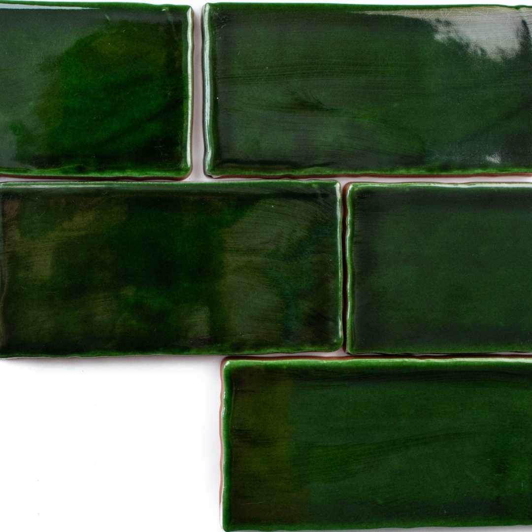 The Tile Life Diana Emerald 3-in x 6-in Glossy Ceramic Subway Wall Tile ...