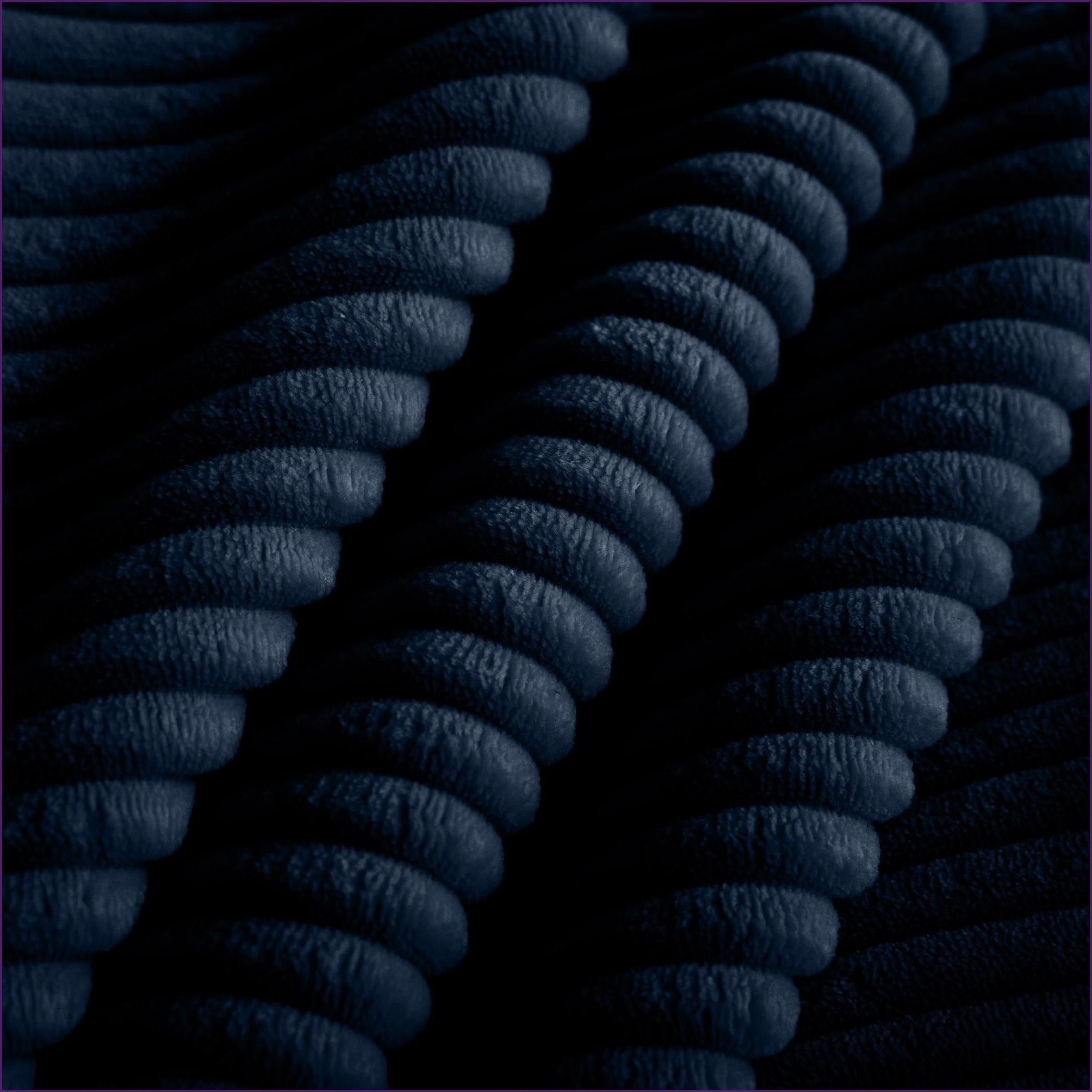 Watnature Ottoman Navy Blue Corduroy Casual Footrest for Living Room ...