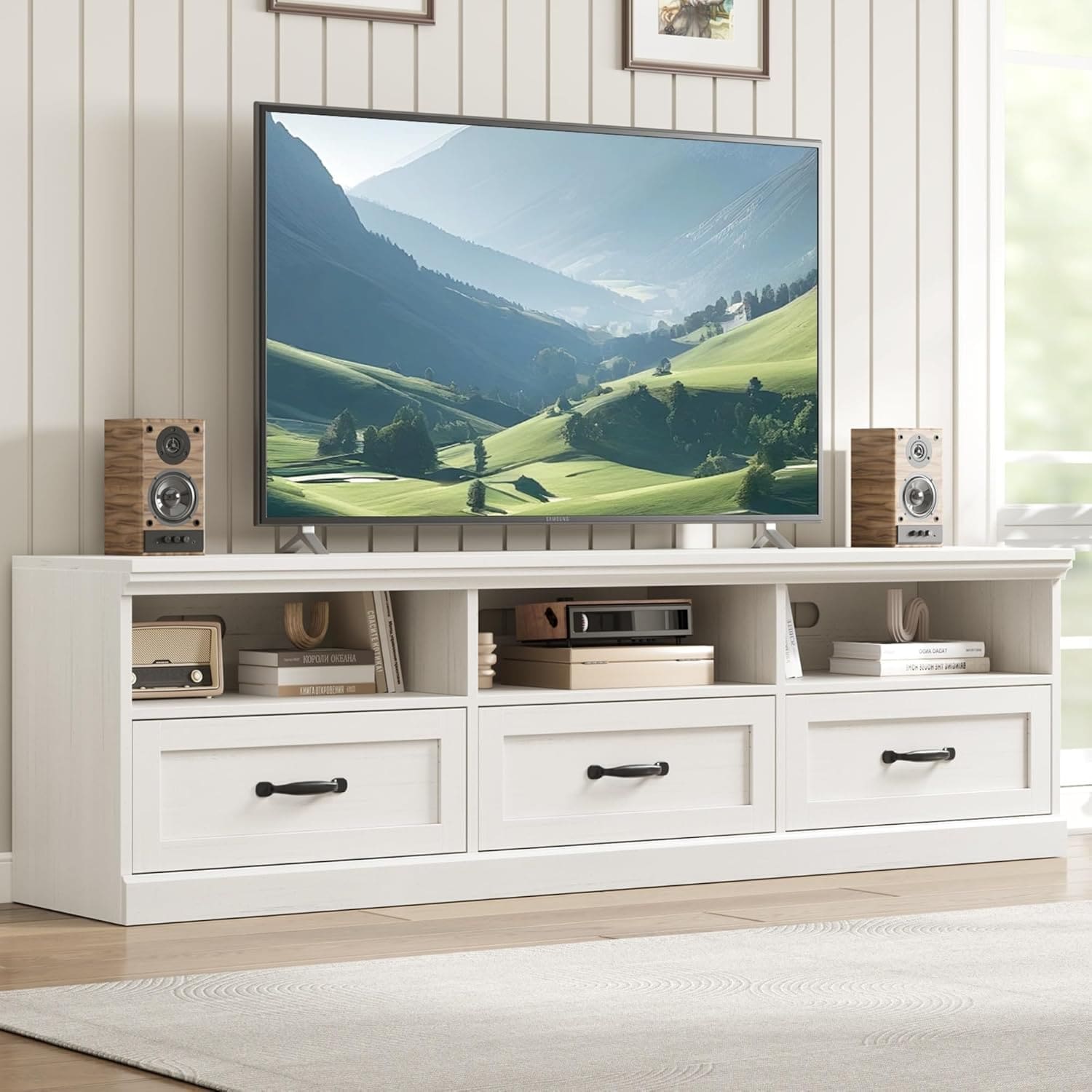 Garvee TV Stand for 65/70/75 in TV Entertainment Center with Storage ...
