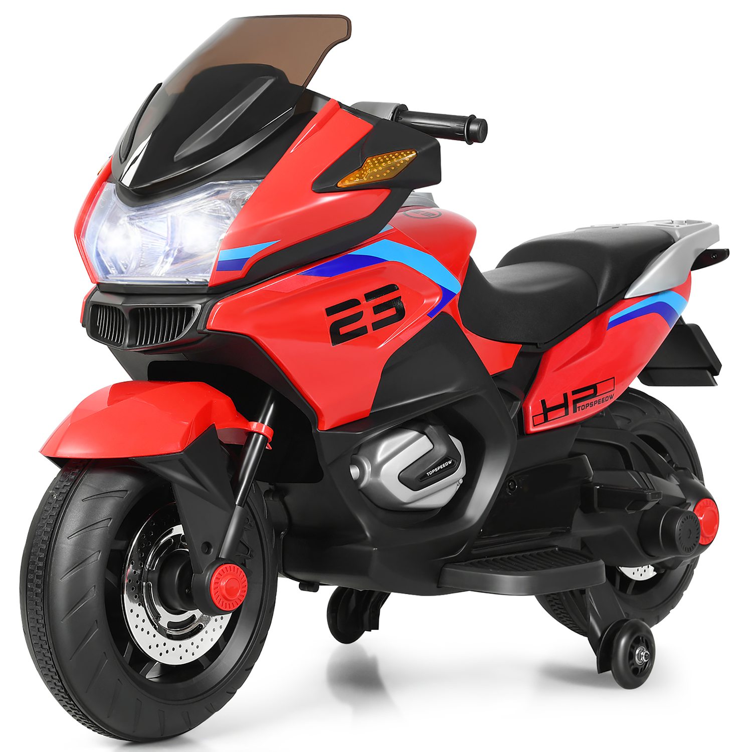 Costway 12V Kids Ride On Motorcycle Electric Motor Bike with Training ...