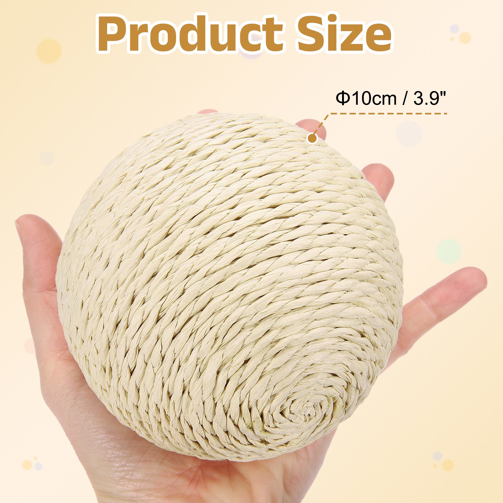 Unique Bargains Cat Toy Ball Interactive Natural Cat Scratching Balls ...