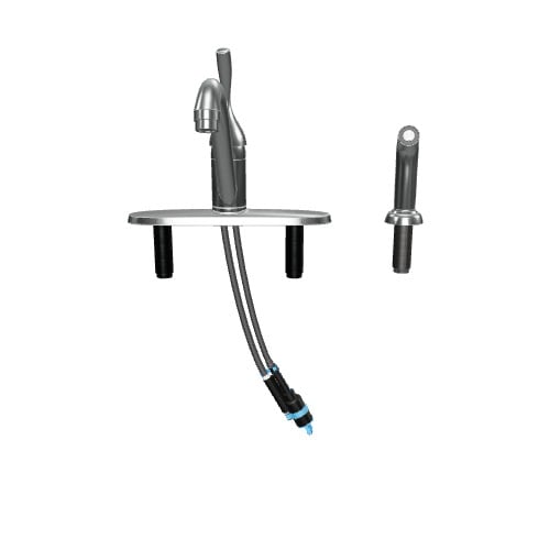 Delta Classic Stainless Single Handle Kitchen Faucet (Deck Plate and ...