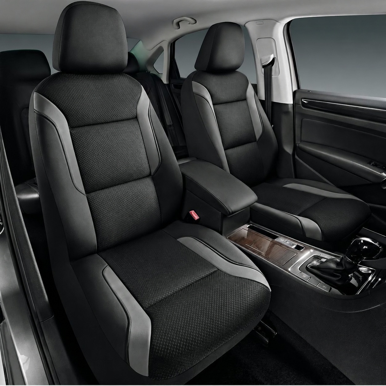 AOIZGMY Memory Foam Car Seat Covers Set Air Cool Mesh and Leather ...