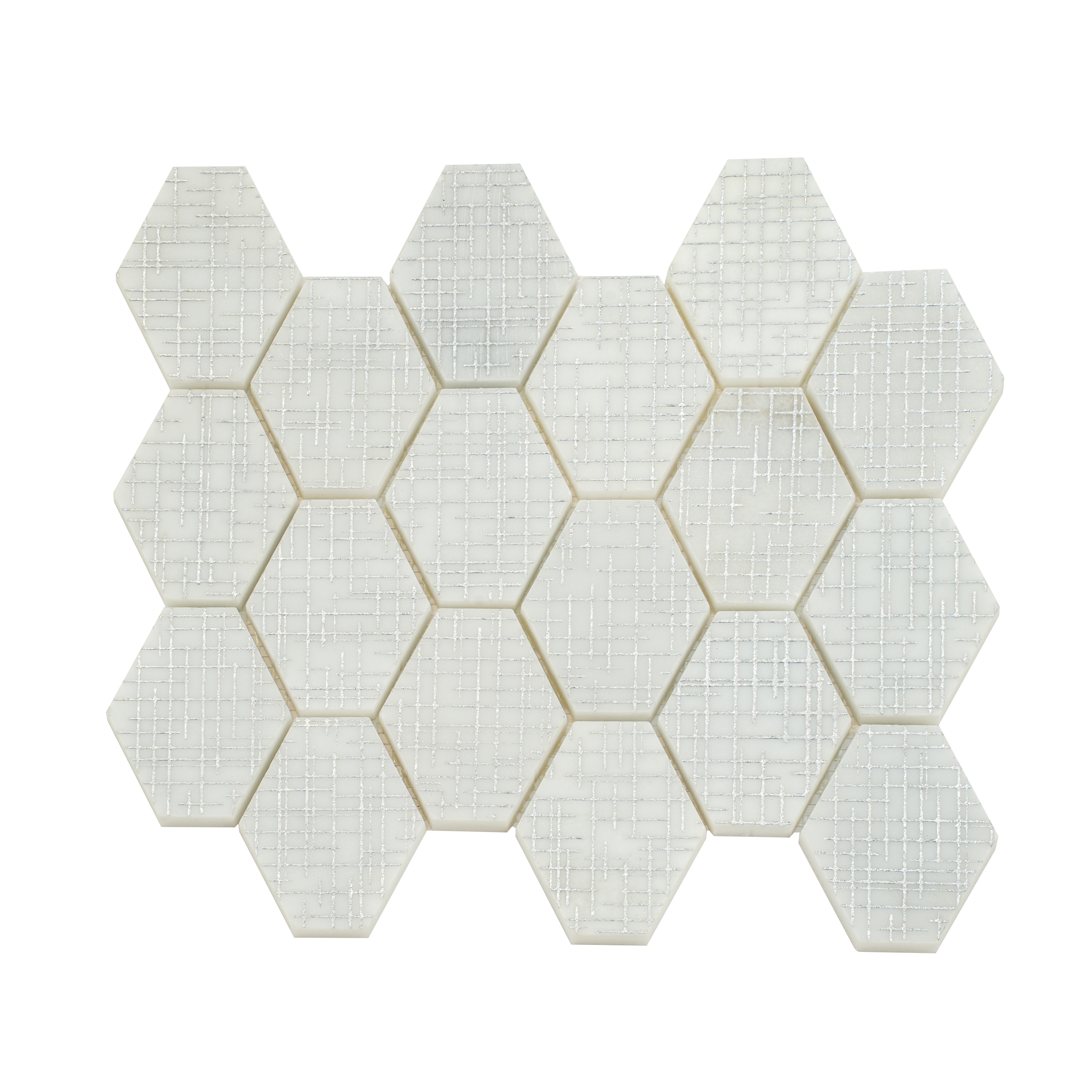 Apollo Tile Sample - Artisana White Silver 4-in x 5-in Multi-finish ...