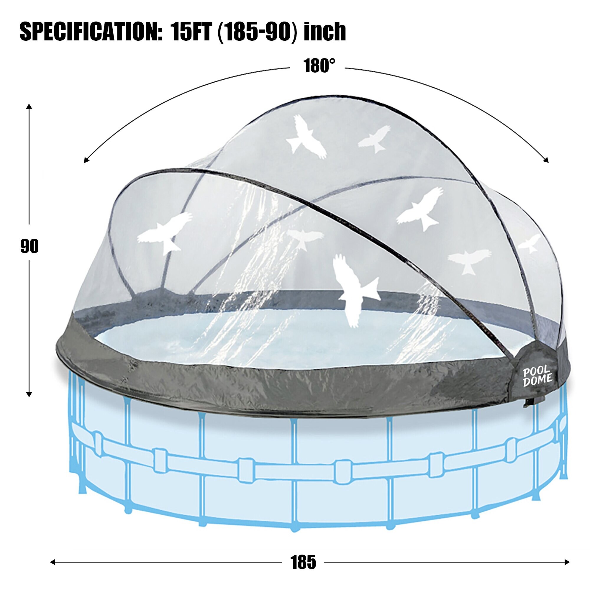 LUXEYARD 15 Foot Round Multifunctional All Weather Cover Pool Dome ...