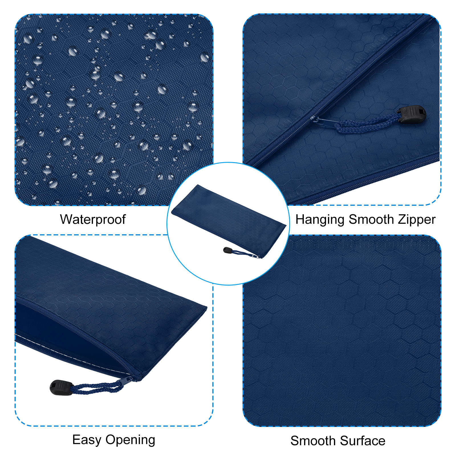 PATIKIL Waterproof Zipper File Bags 5pcs A6 Document Holders Pencil ...