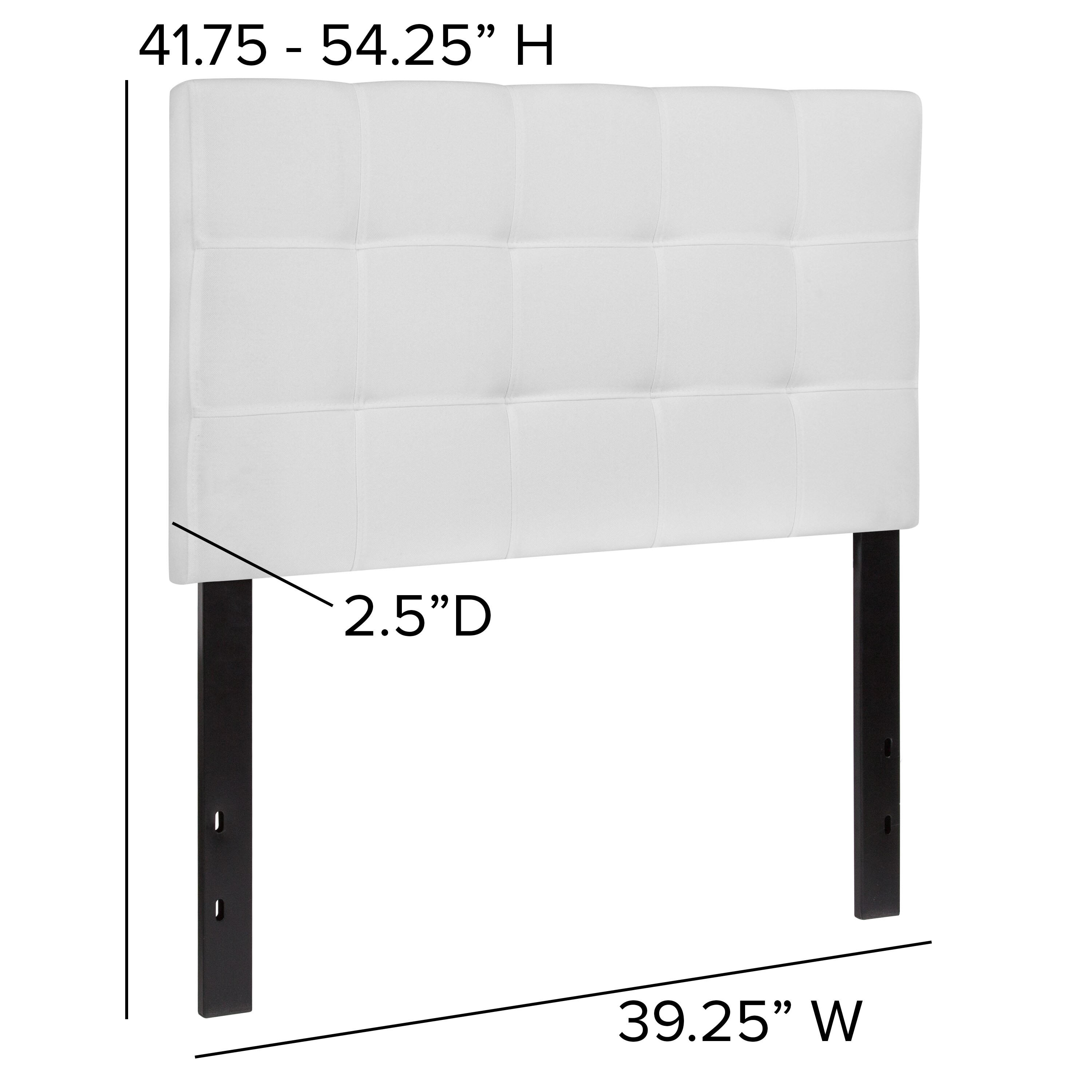 Emma + Oliver Quilted Tufted Upholstered Twin Size Headboard in White ...