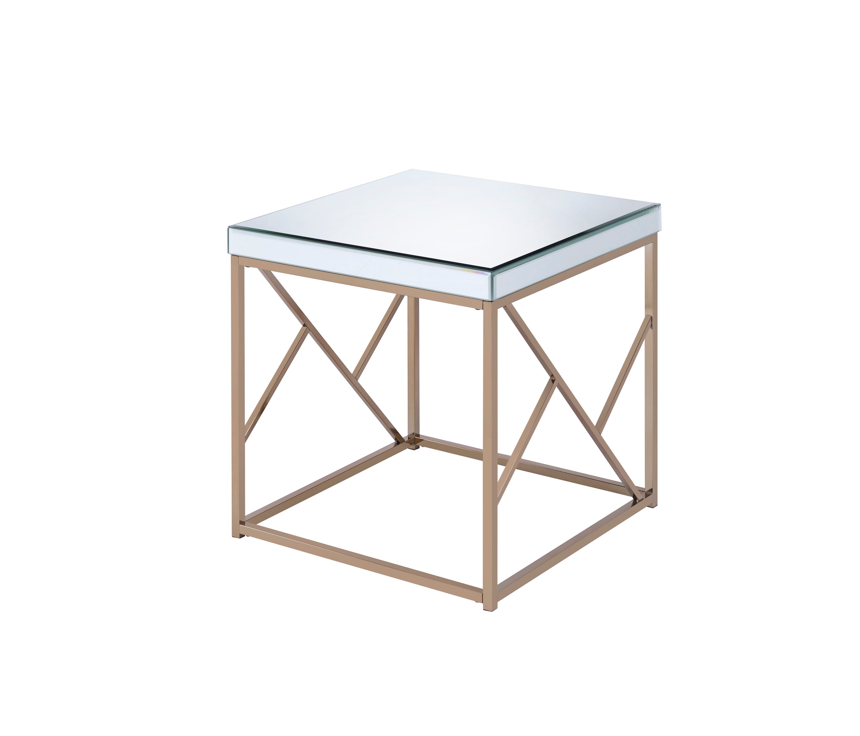 Steve Silver 23-in W x 24-in H Copper Glass Modern End Table Assembly ...