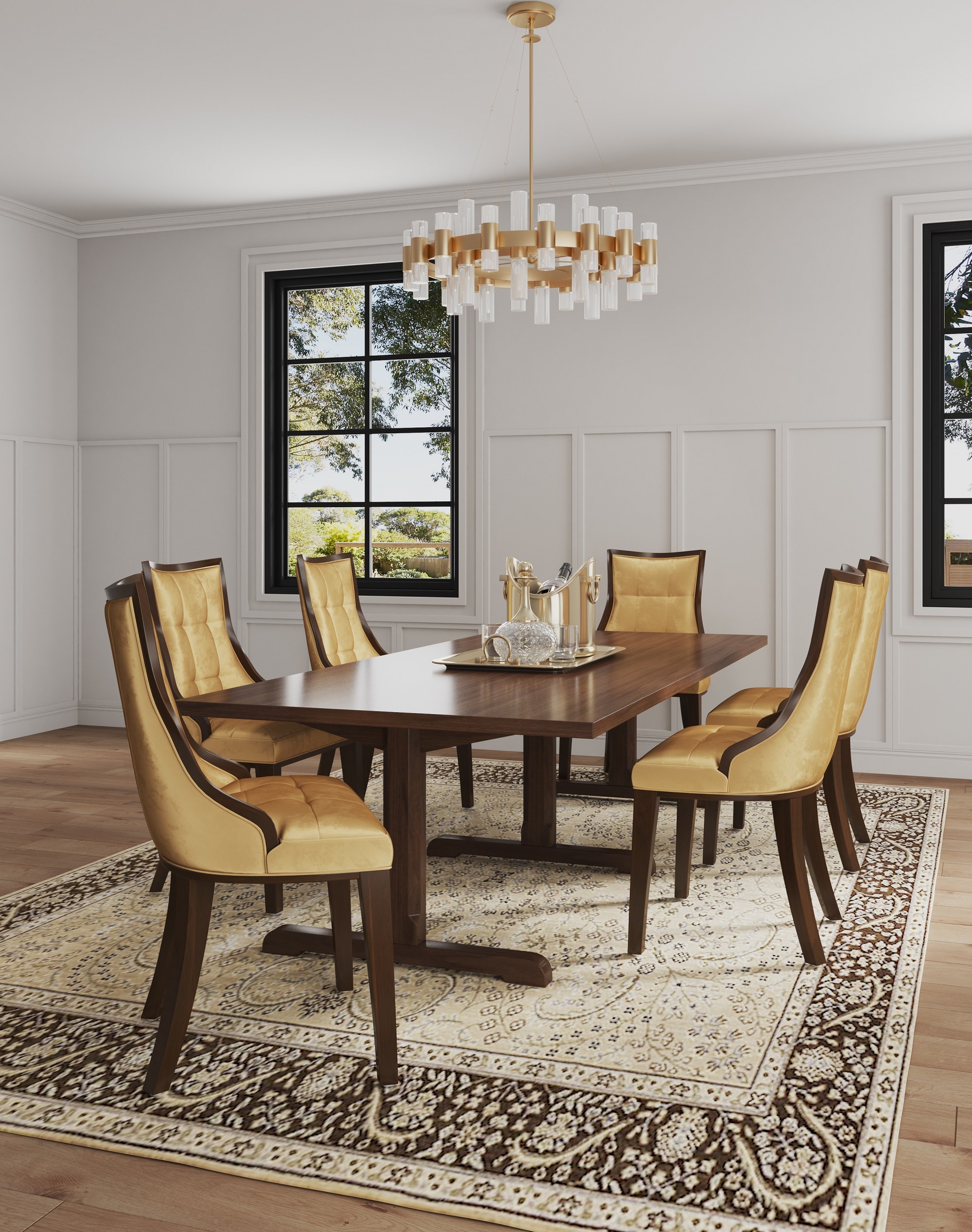 Manhattan Comfort Set of 2 Fifth Avenue Traditional Velvet Upholstered Dining Side Chair Wood Frame in the Dining Chairs department at Lowes
